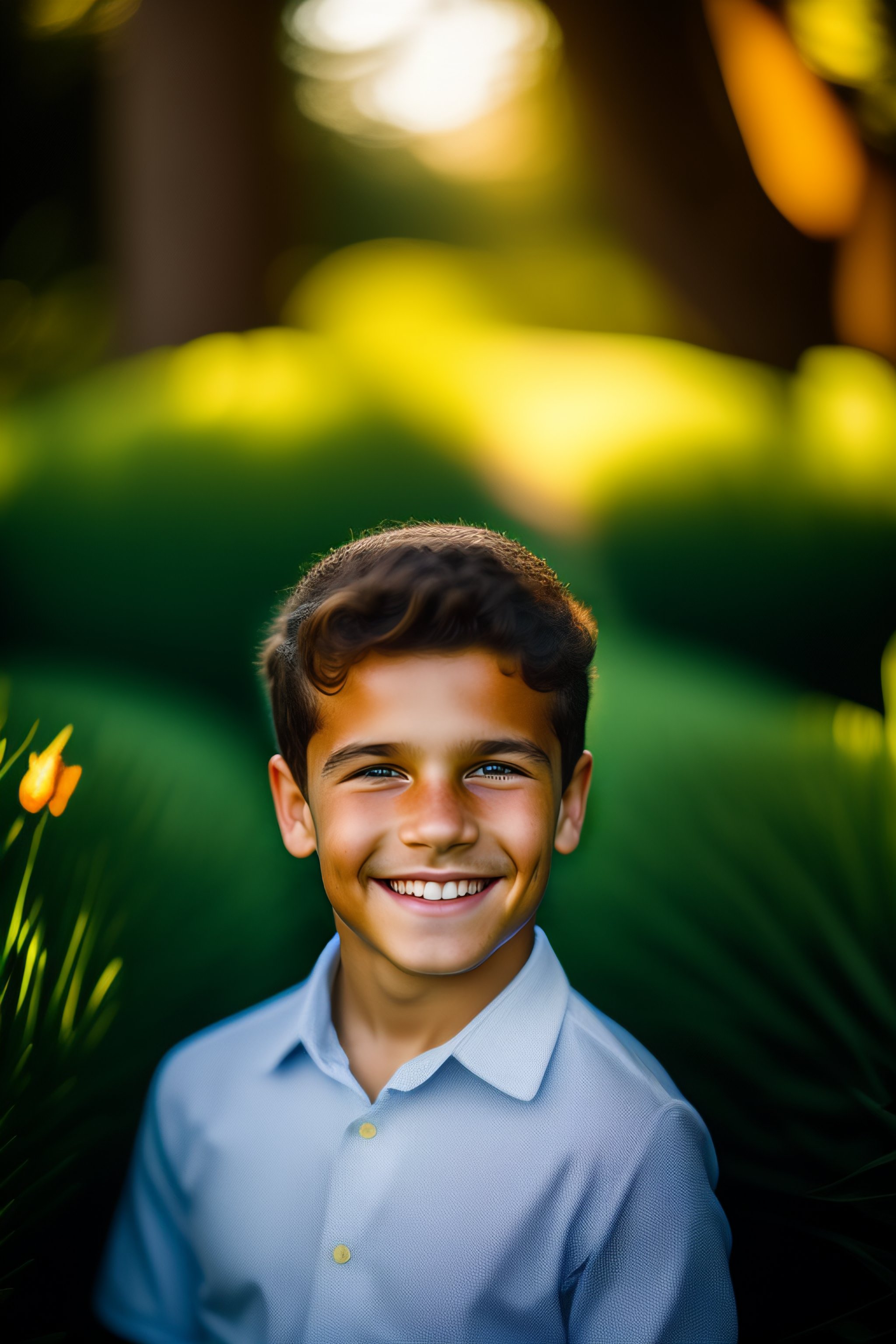 Lexica - A bright and happy photo of Mario Pacitti smiling in a lush ...