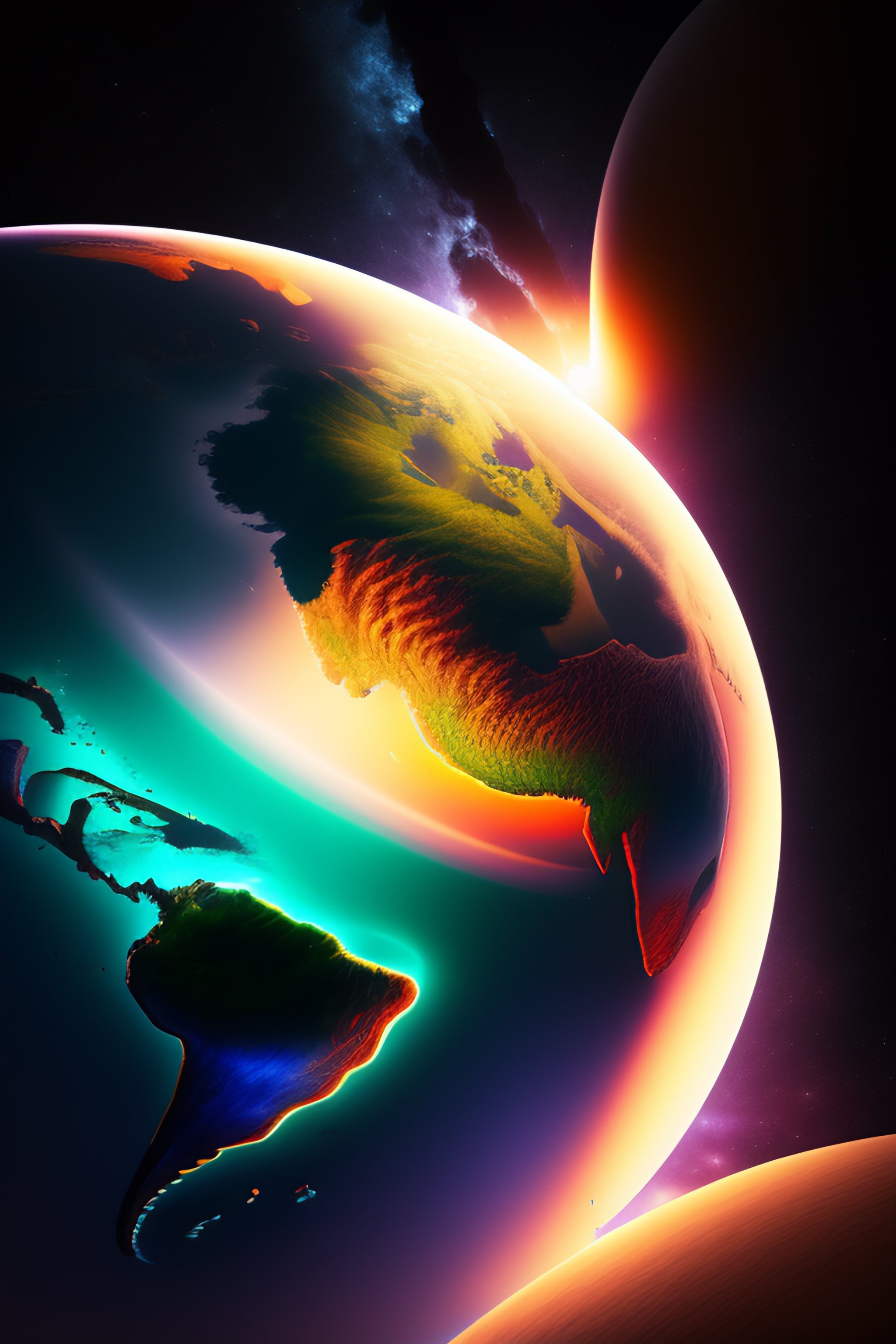 Lexica - Planet Earth on black background illustration, volumetric ...