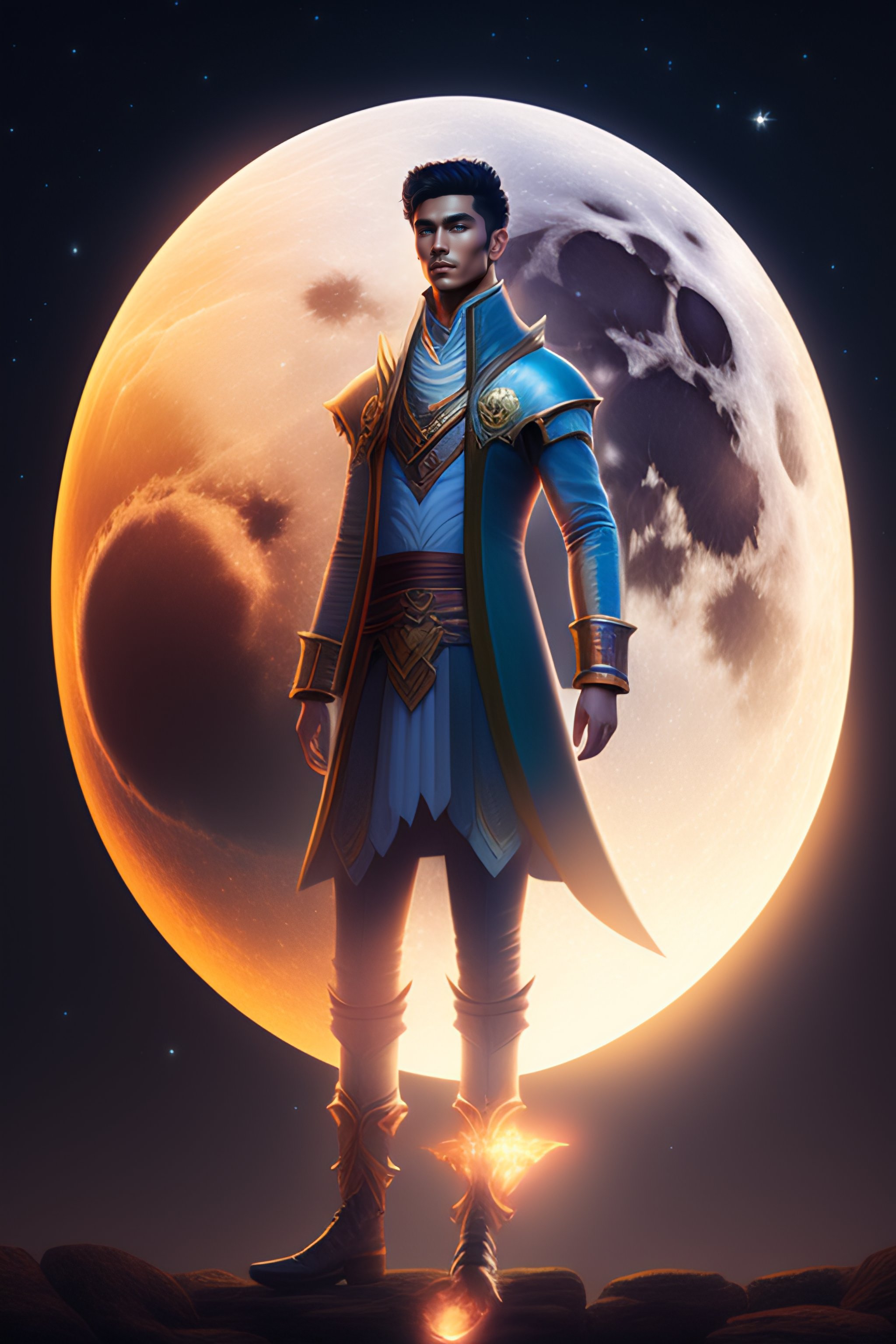 Lexica - Moon magic, moon white young male mage