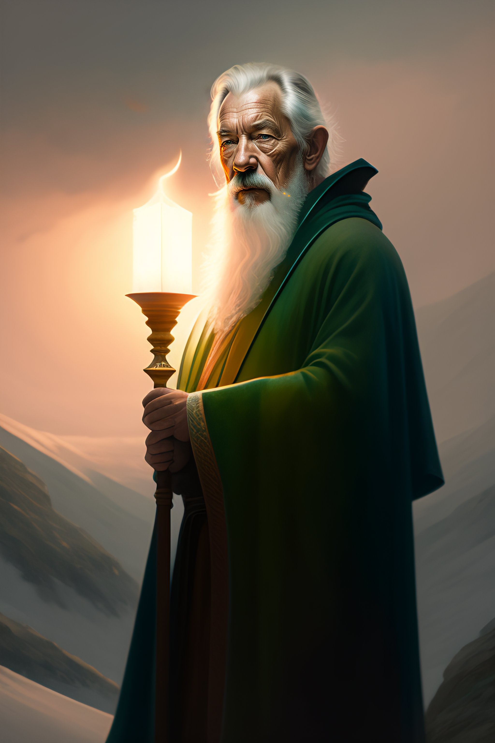Lexica - Full shot body photo of Ian McKellen as gandalf the white ...