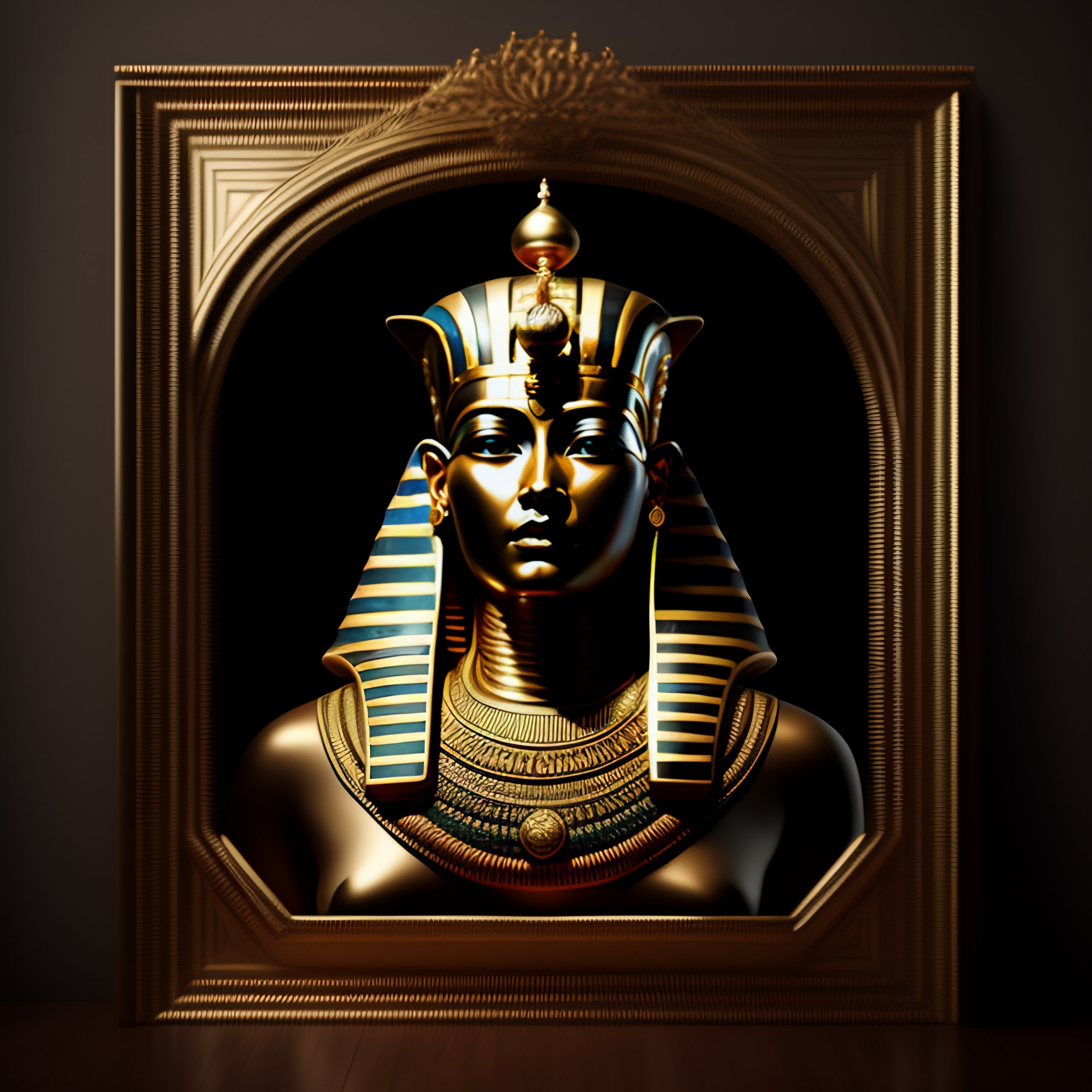 Lexica - Portrait of Tutankhamun in the style of surrealism, with a ...