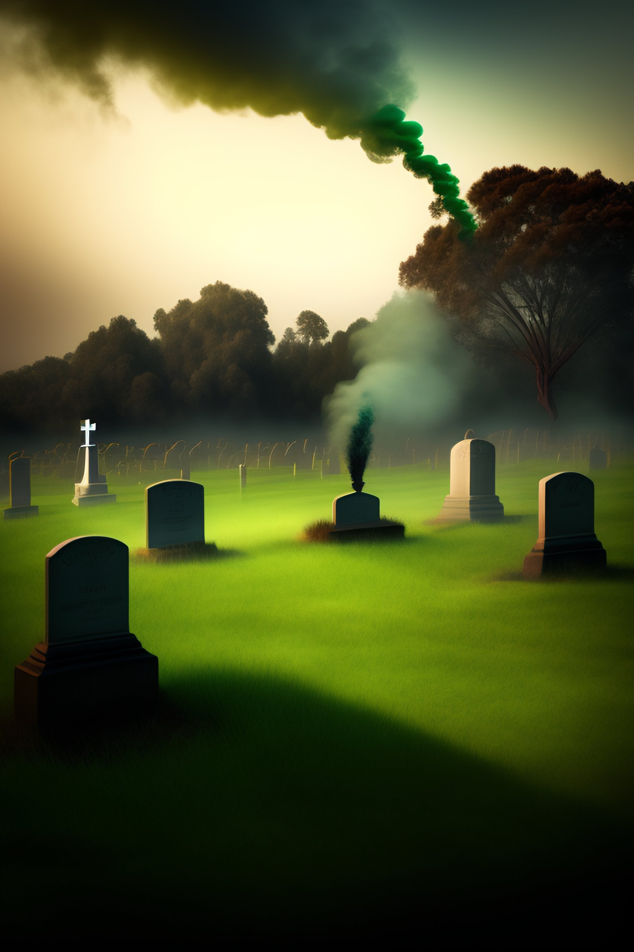 Lexica - Hyper realistic scary scene of a cemetery, open graves with ...