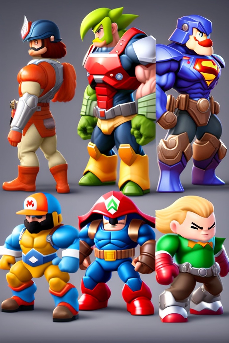 Lexica - Game characters fully body side view inspired by the look of ...