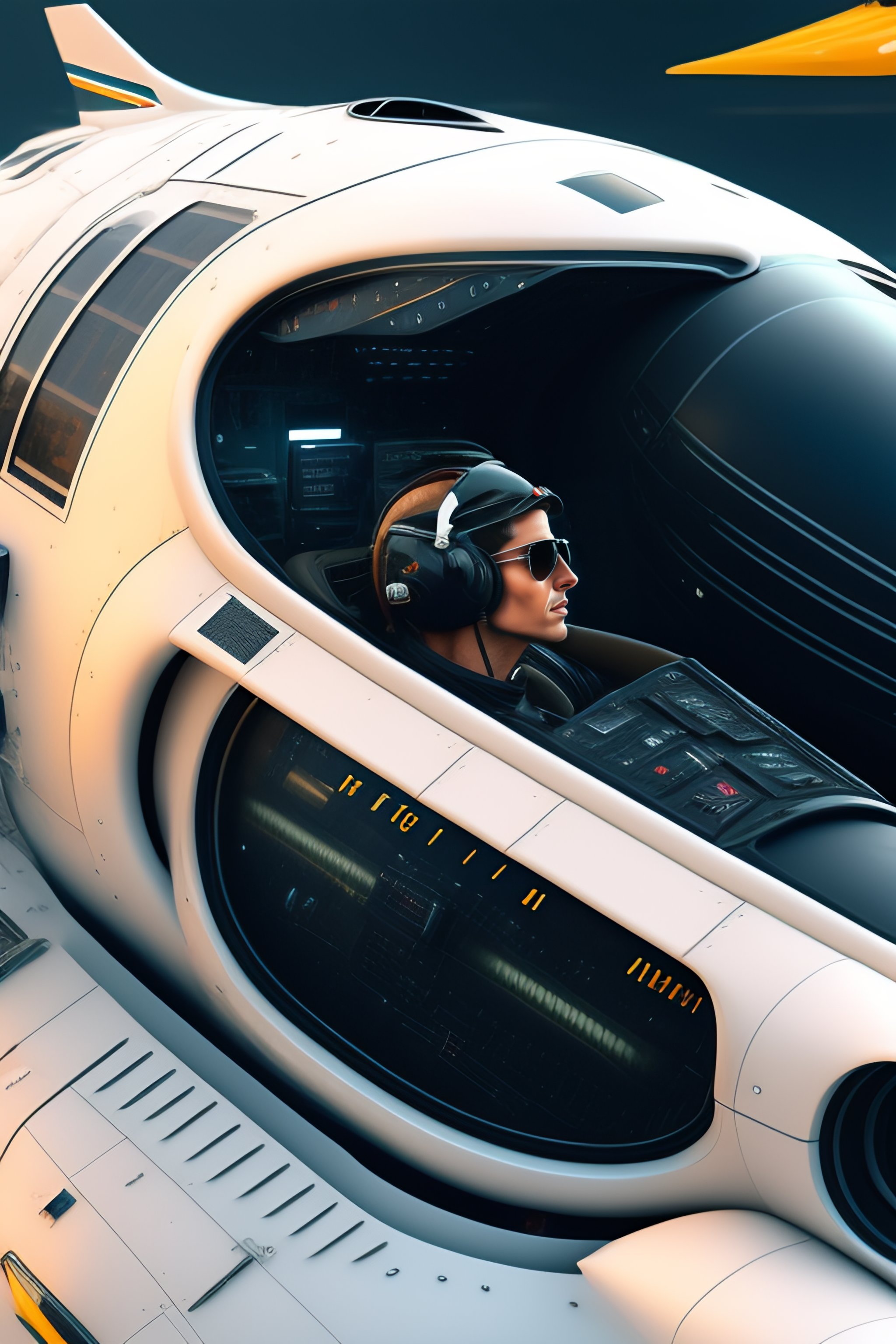 Lexica - Cyborg pilot, Tom Cruise , detailed minimalist interior ...
