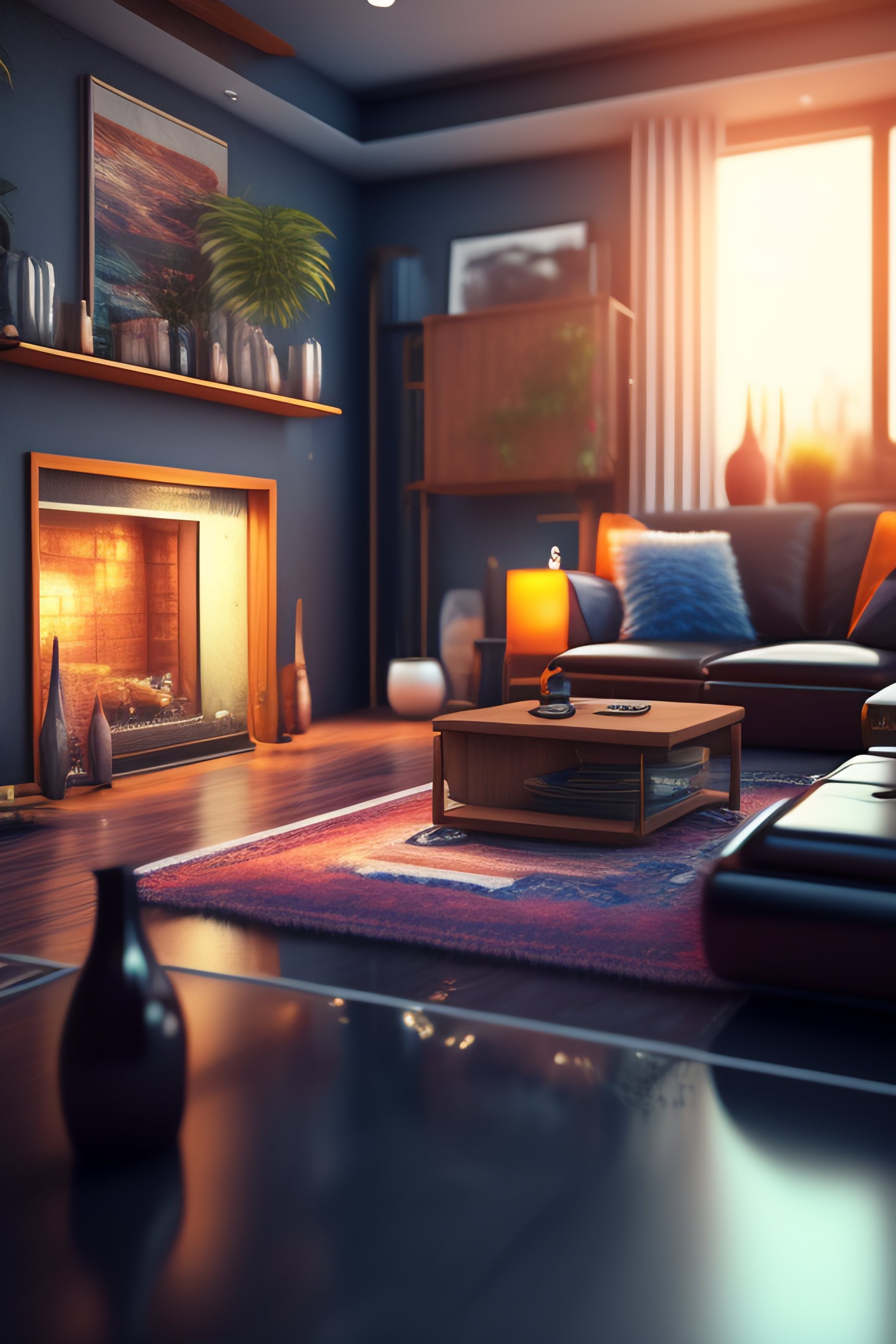 Lexica - Highly detailed interior shot of a messy living room with ...