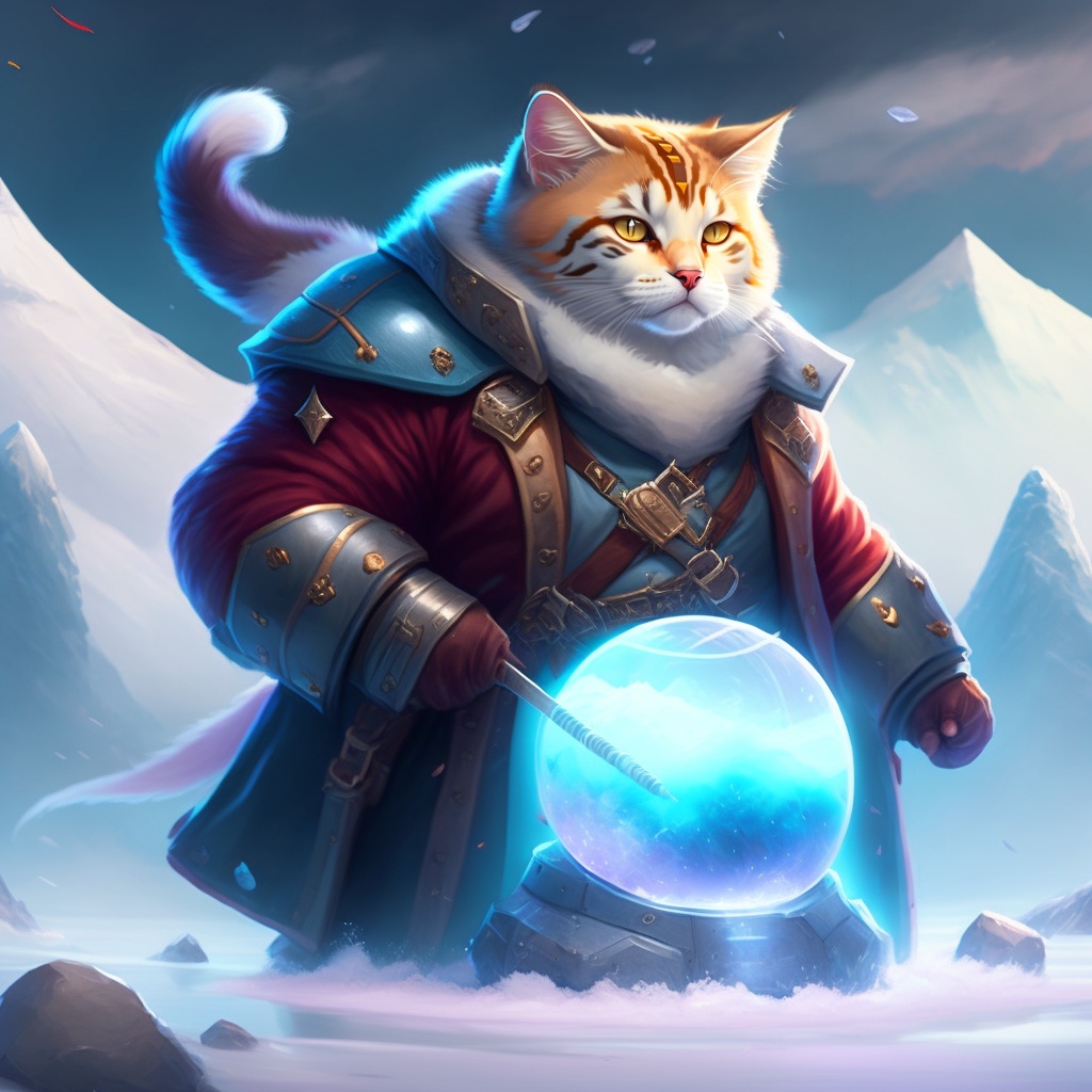 Lexica - DnD, cat, scientist, ice, Antarctica, battle, gigant