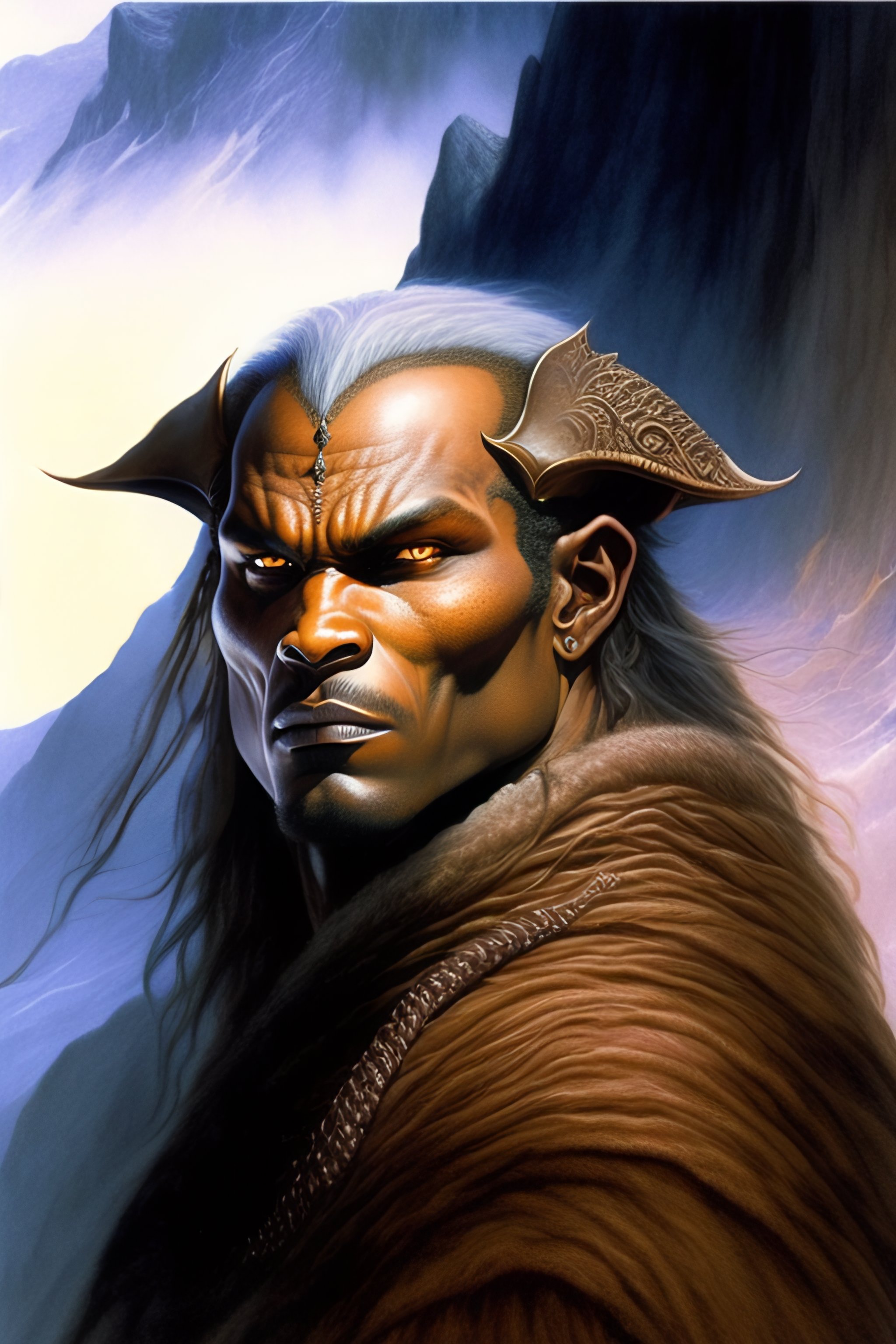 Lexica - Portrait of a Balrog, from Lord of the Rings, drawn by Alan Lee