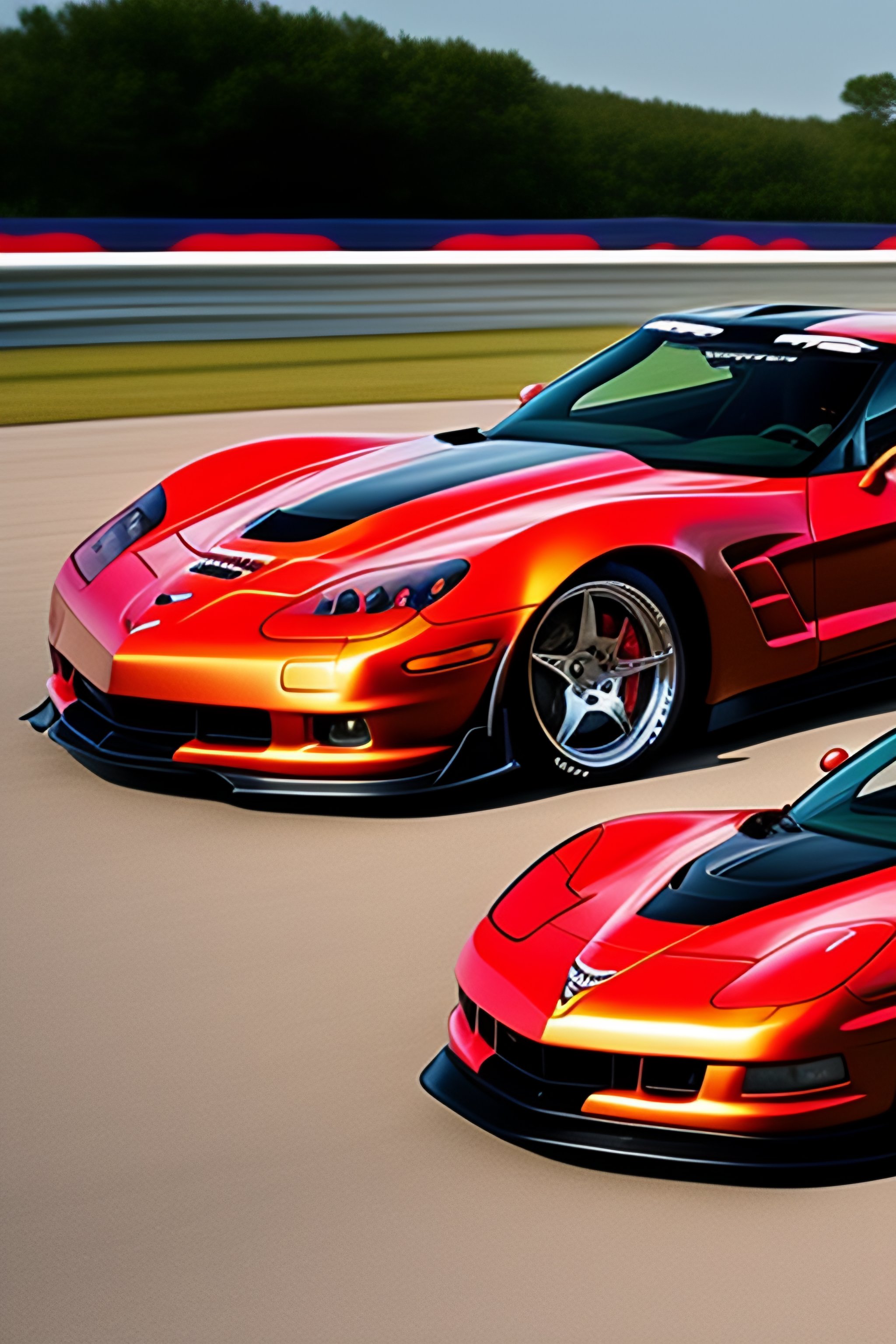 Lexica - 2004 corvette racing on a track with other corvettes