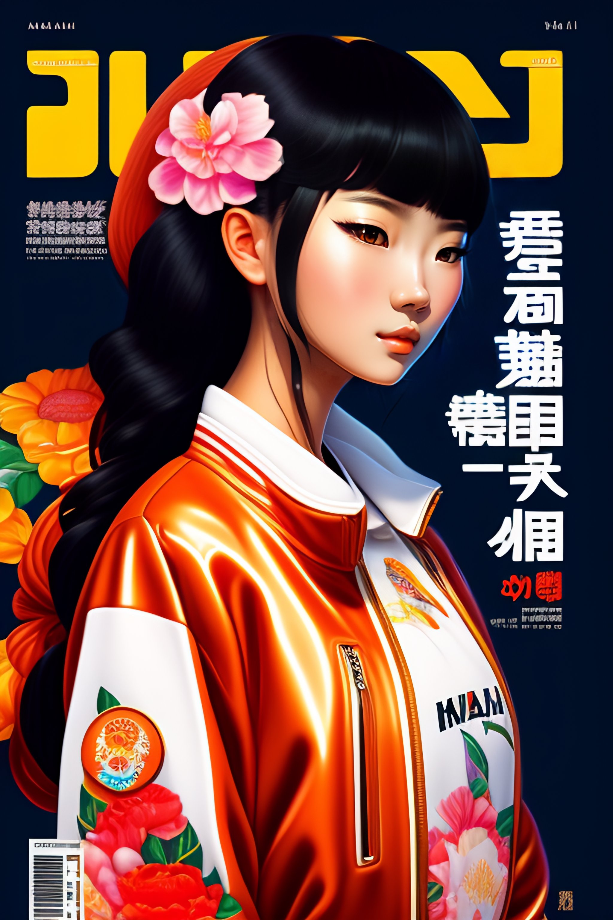 Lexica - Magazine cover poster, upper portrait of anime girl with cat ...