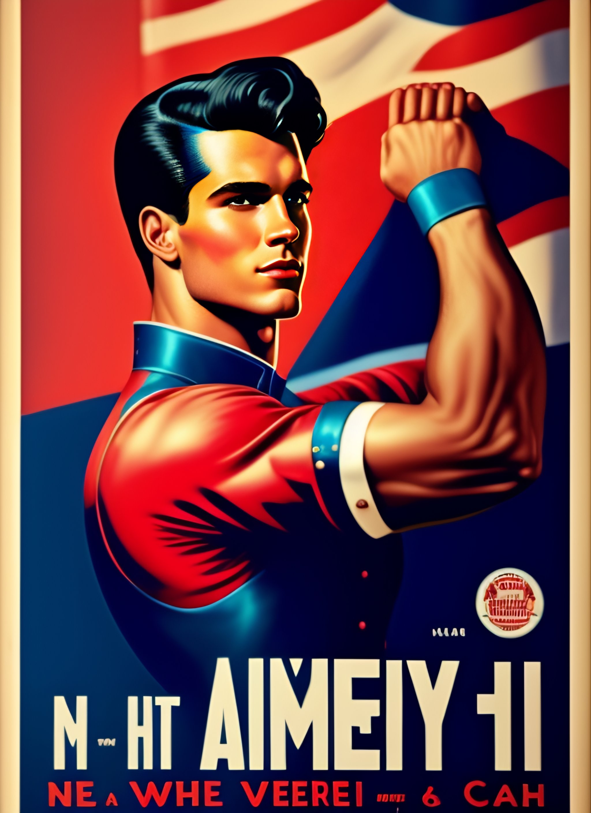 Lexica - A male young man the riveter "We can do it !" poster by John ...