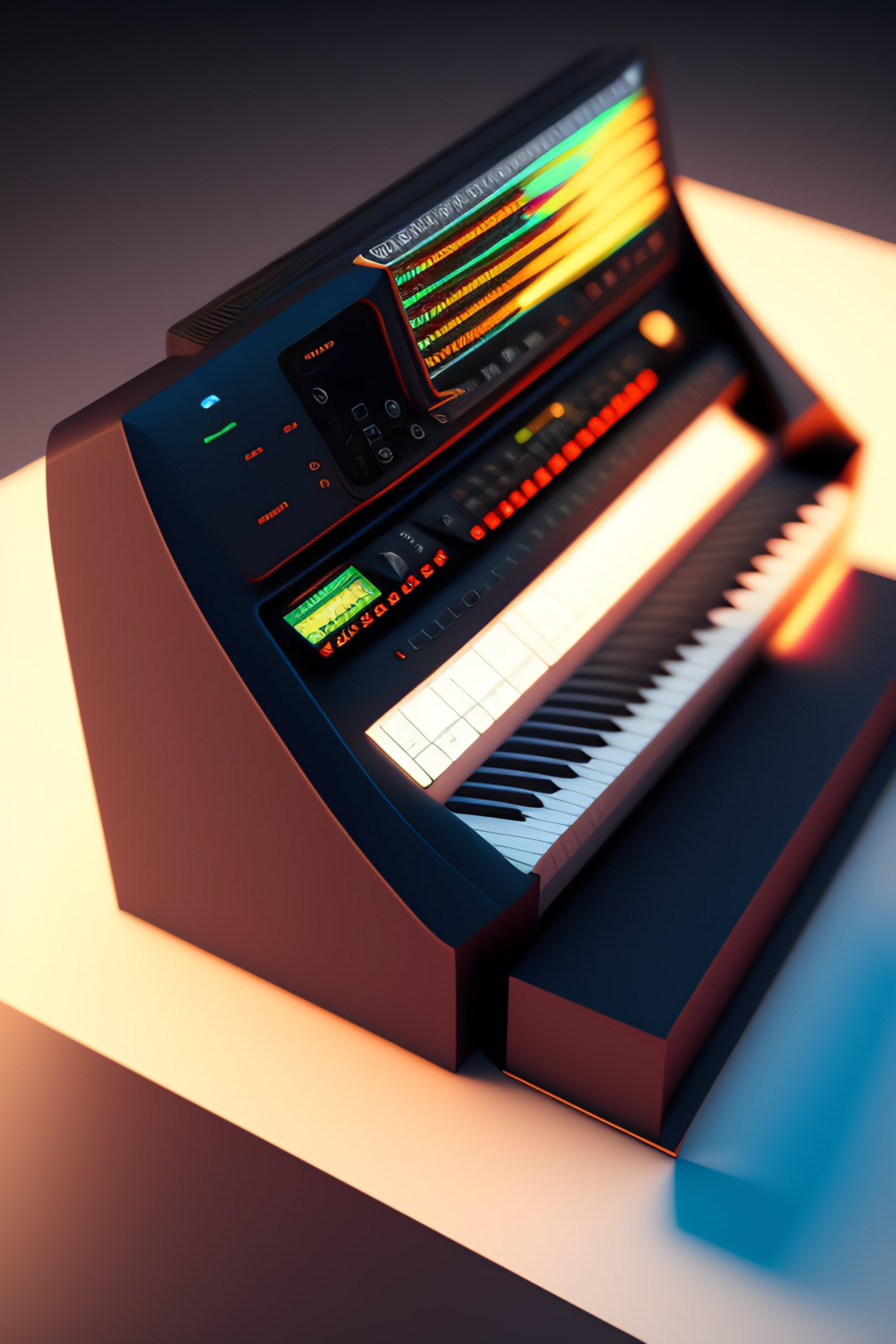 Lexica - Left-handed piano synthesizer, only keyboard, 3d isometric ...