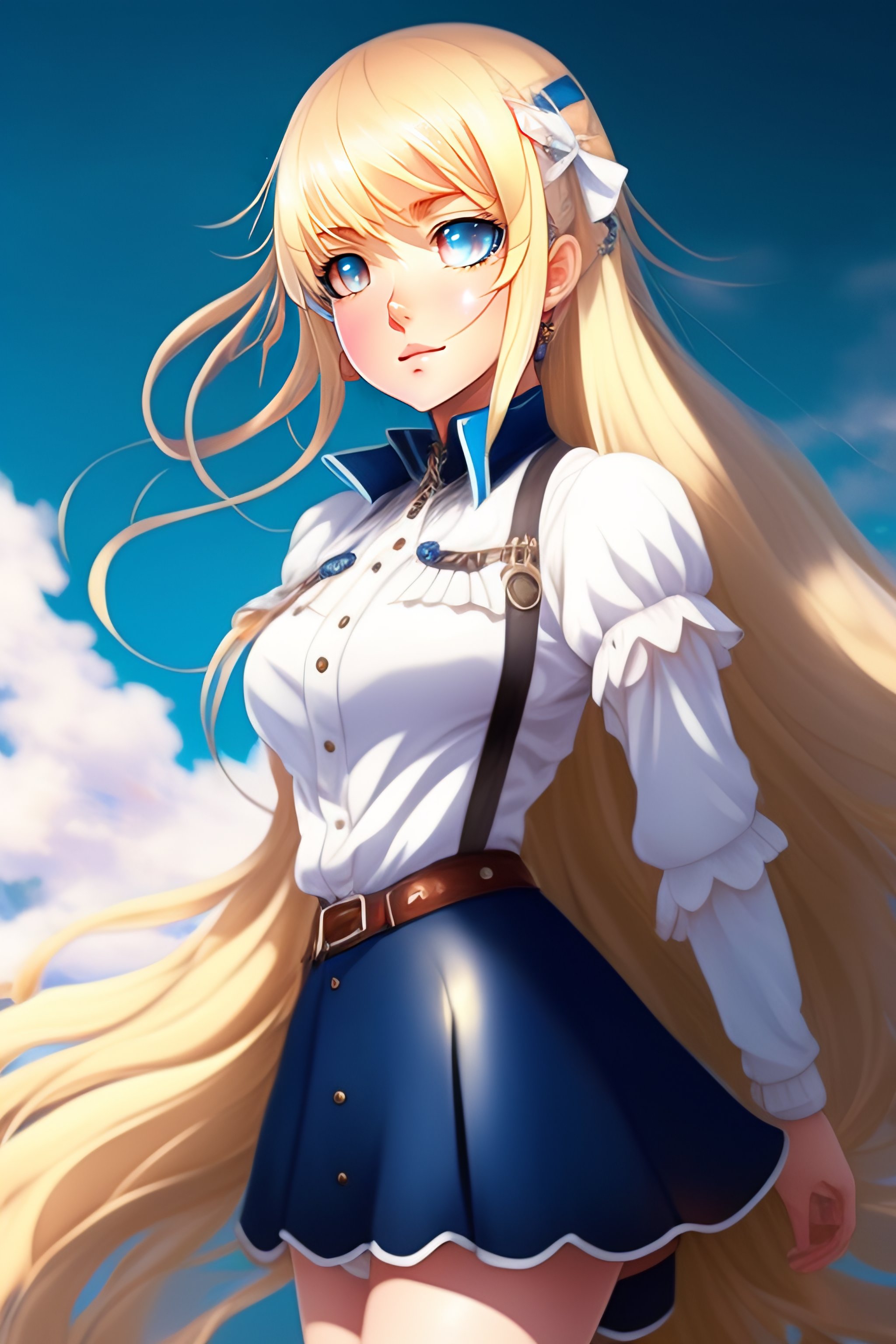 Lexica - FGO anime girl Blond, long hair, blue eyes and a pretty smile ...