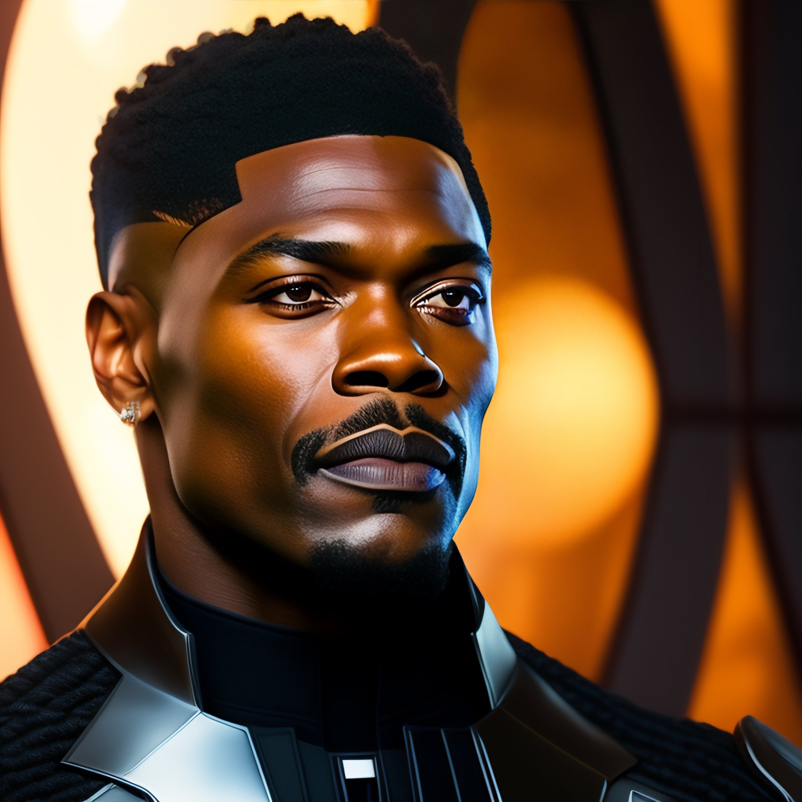 Lexica - Realistic photograph of a black man like nick fury dressed a ...