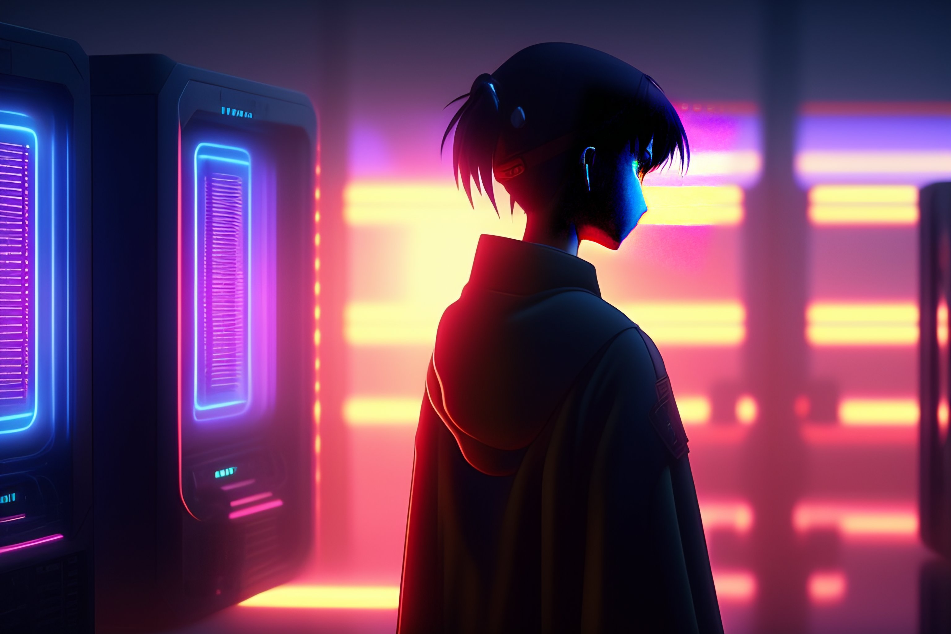 Lexica - Dna, connected to wires, surrounded by futuristic computers ...