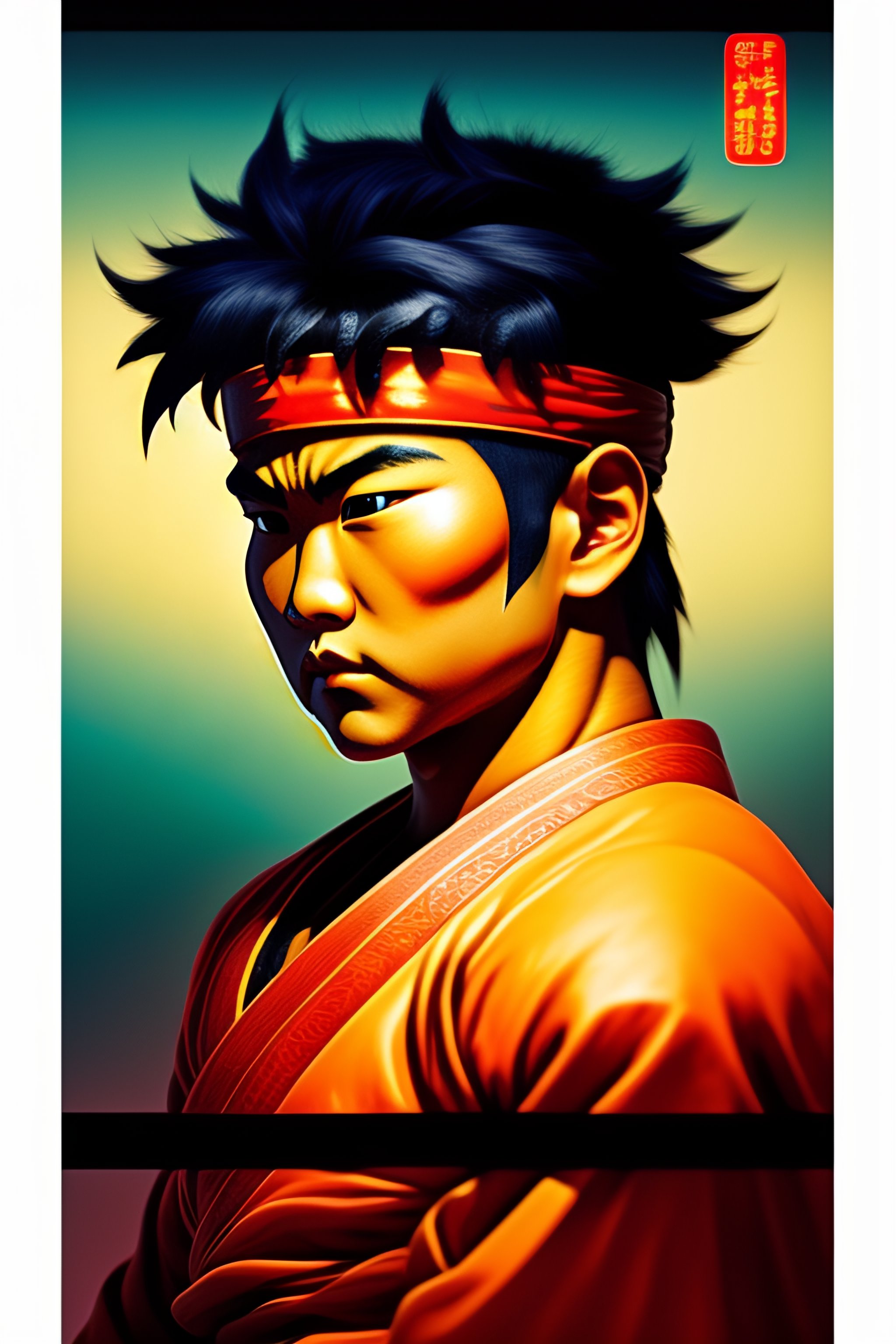 Lexica - Street fighter ryu kid, headband, ukiyo-e