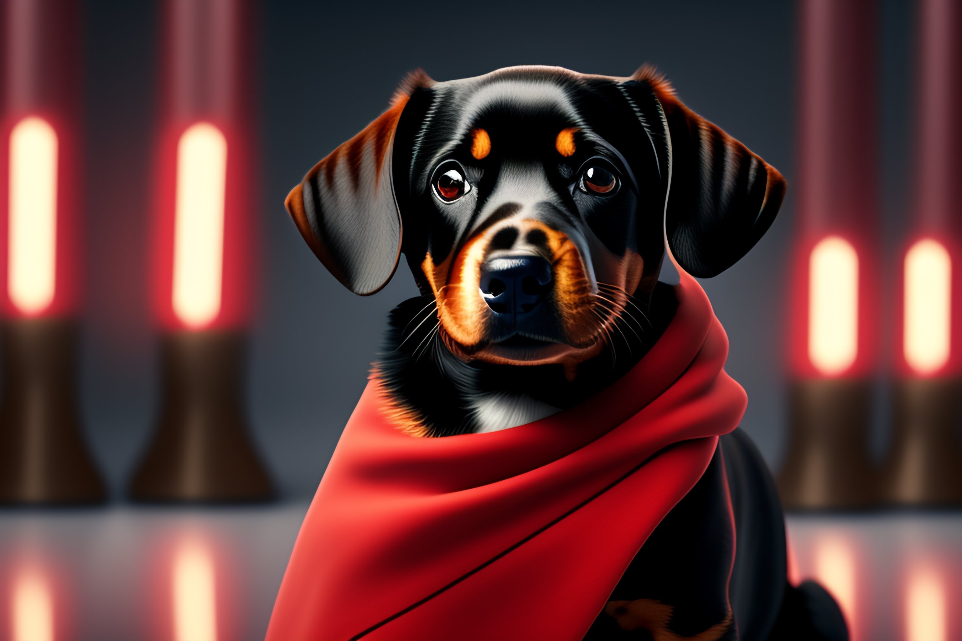 Lexica - Star Wars scene artificial intelligence dog small black and ...