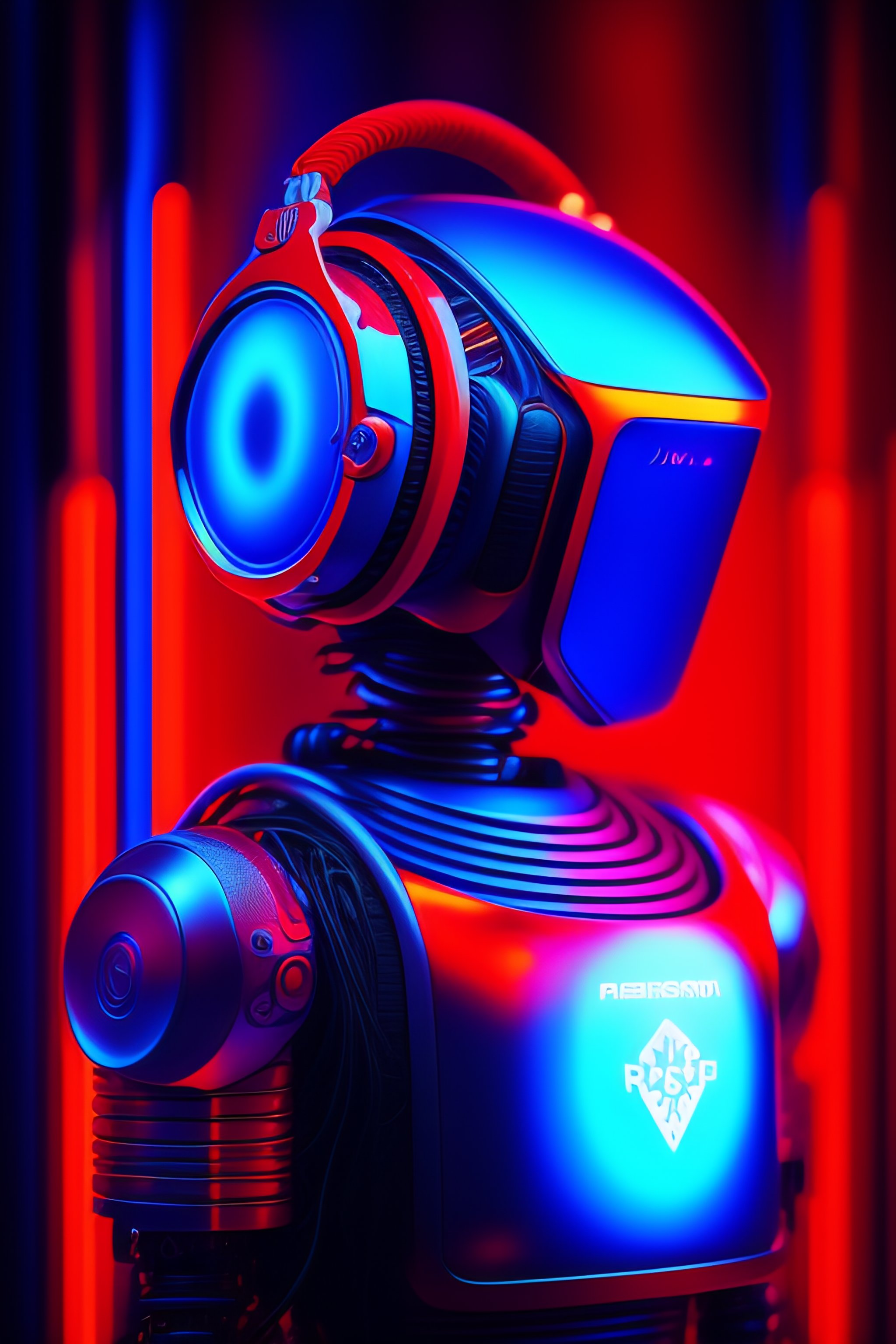 Lexica - Robot dj cyberpunk red blue