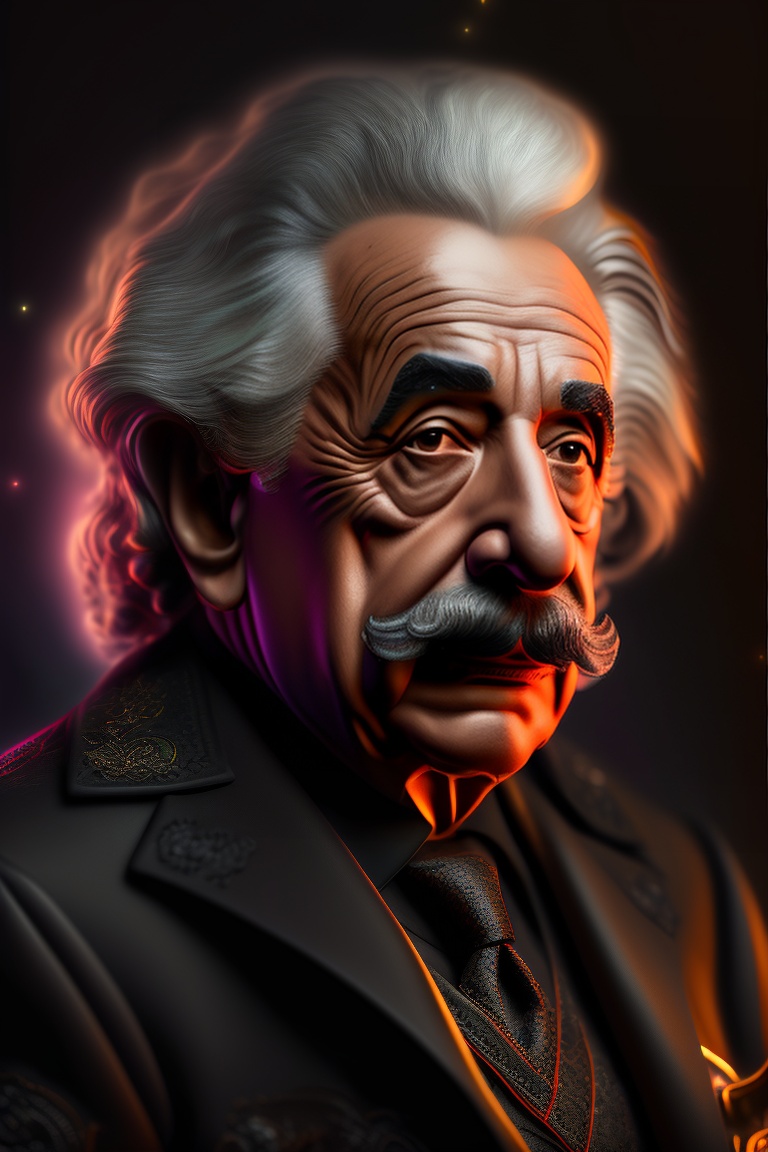 Lexica - Albert Einstein, scar, badass, scary, creepy, seen from a ...