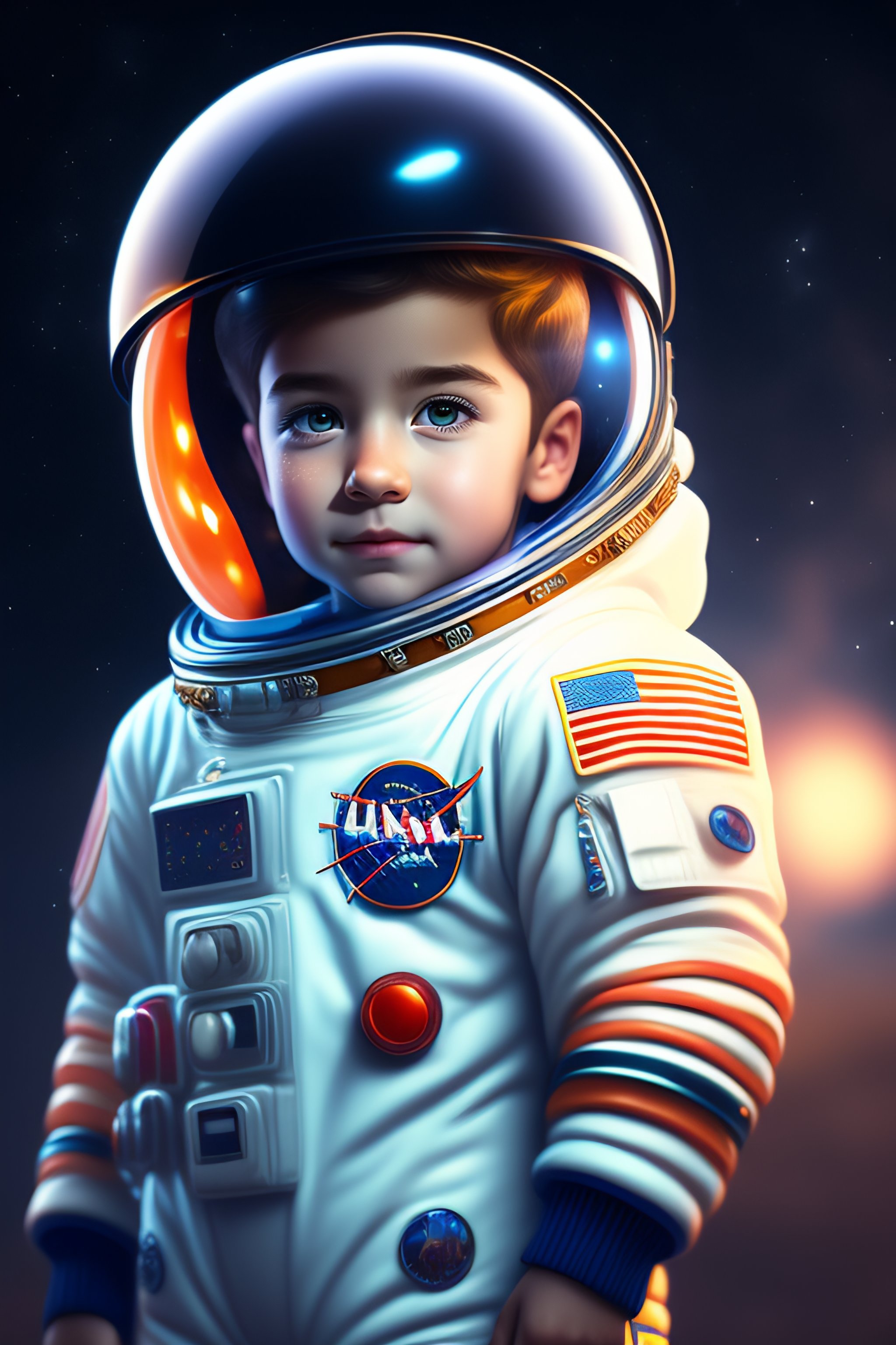 Lexica - An astronaut boy, cute big circular reflective eyes, Pixar ...