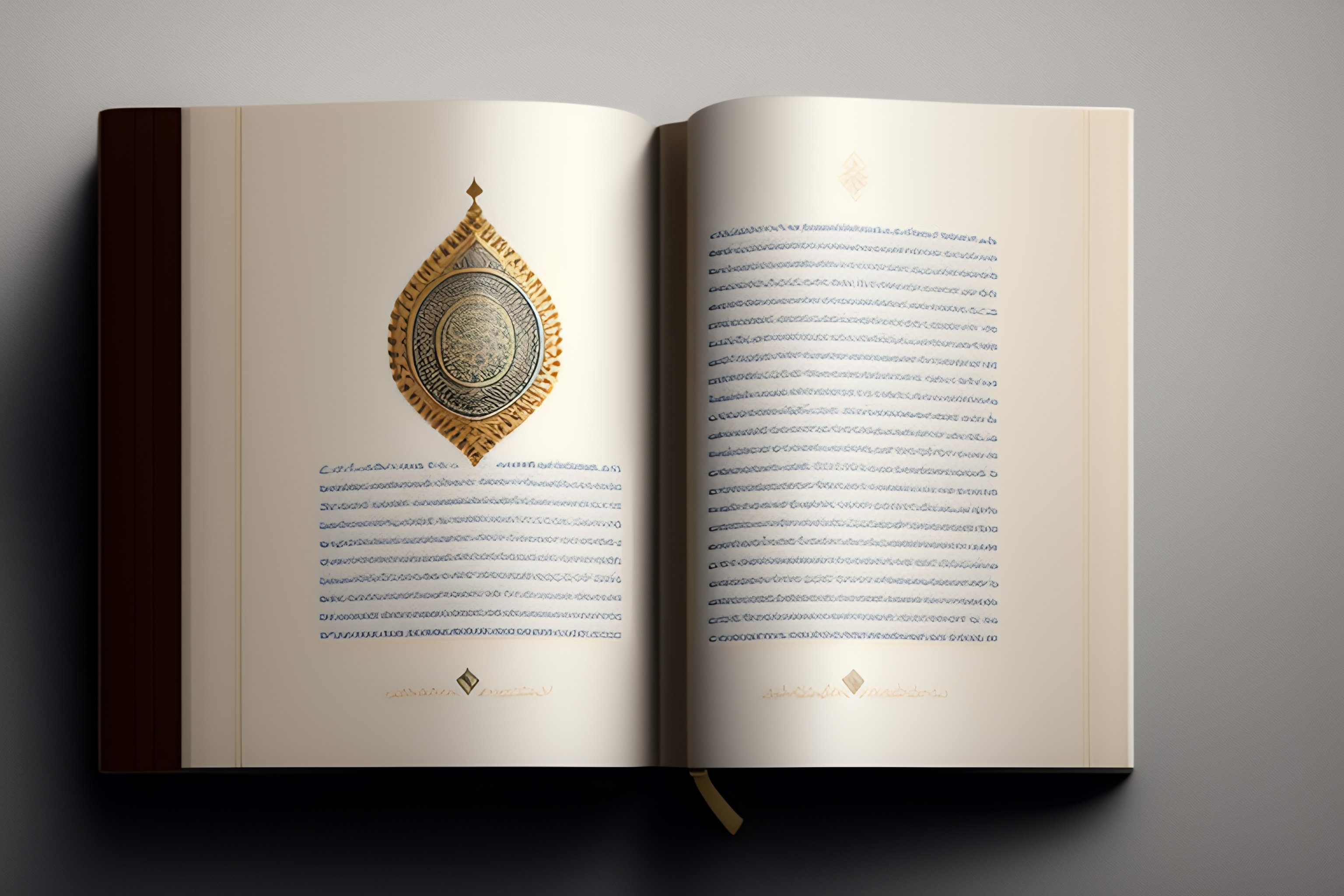Lexica - Small quran on a white background in the center