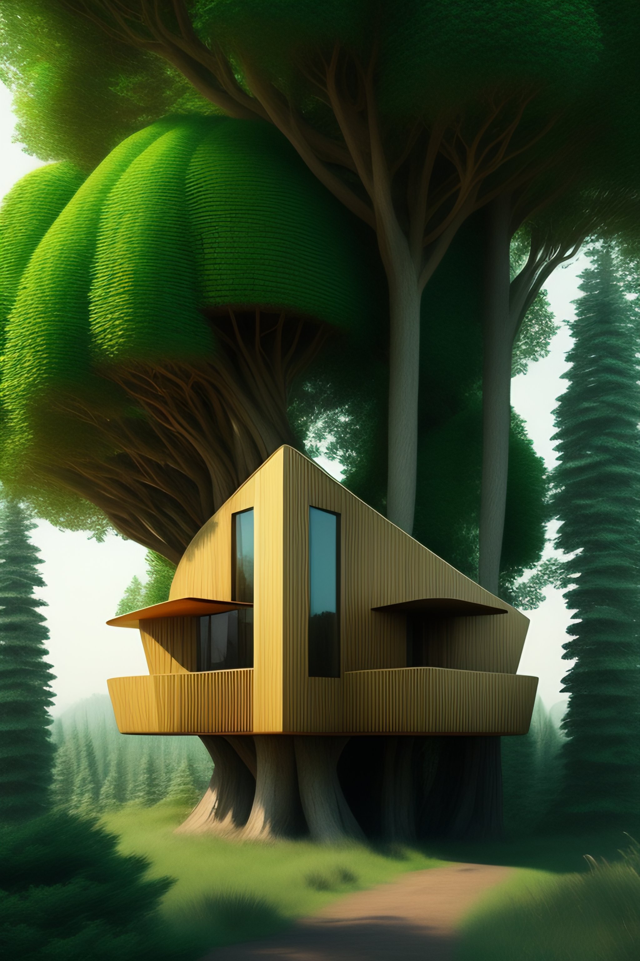 Lexica - A house in the trees in the village