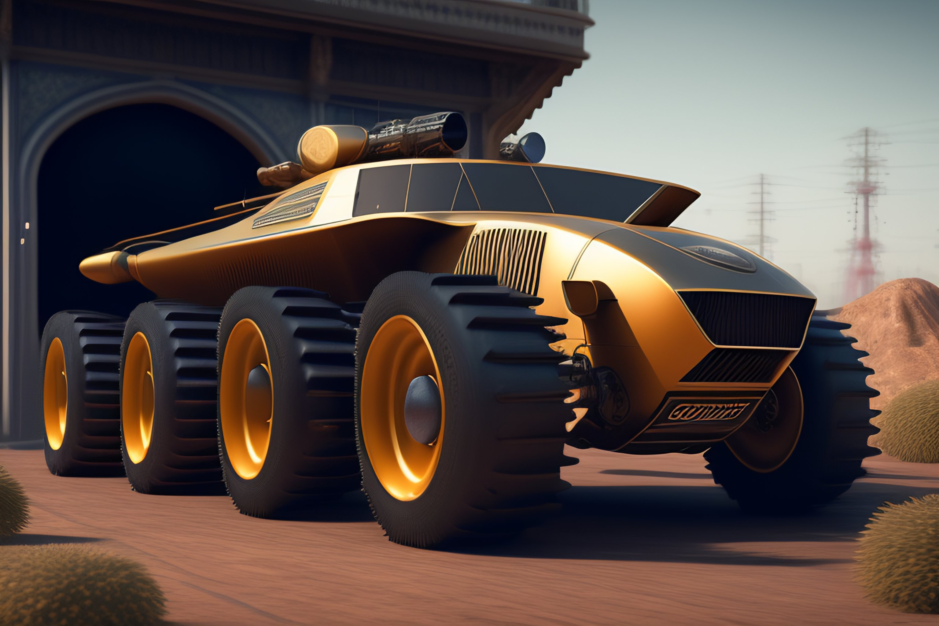 Lexica - Mechanized garrage, realistic background neorealist art room ...