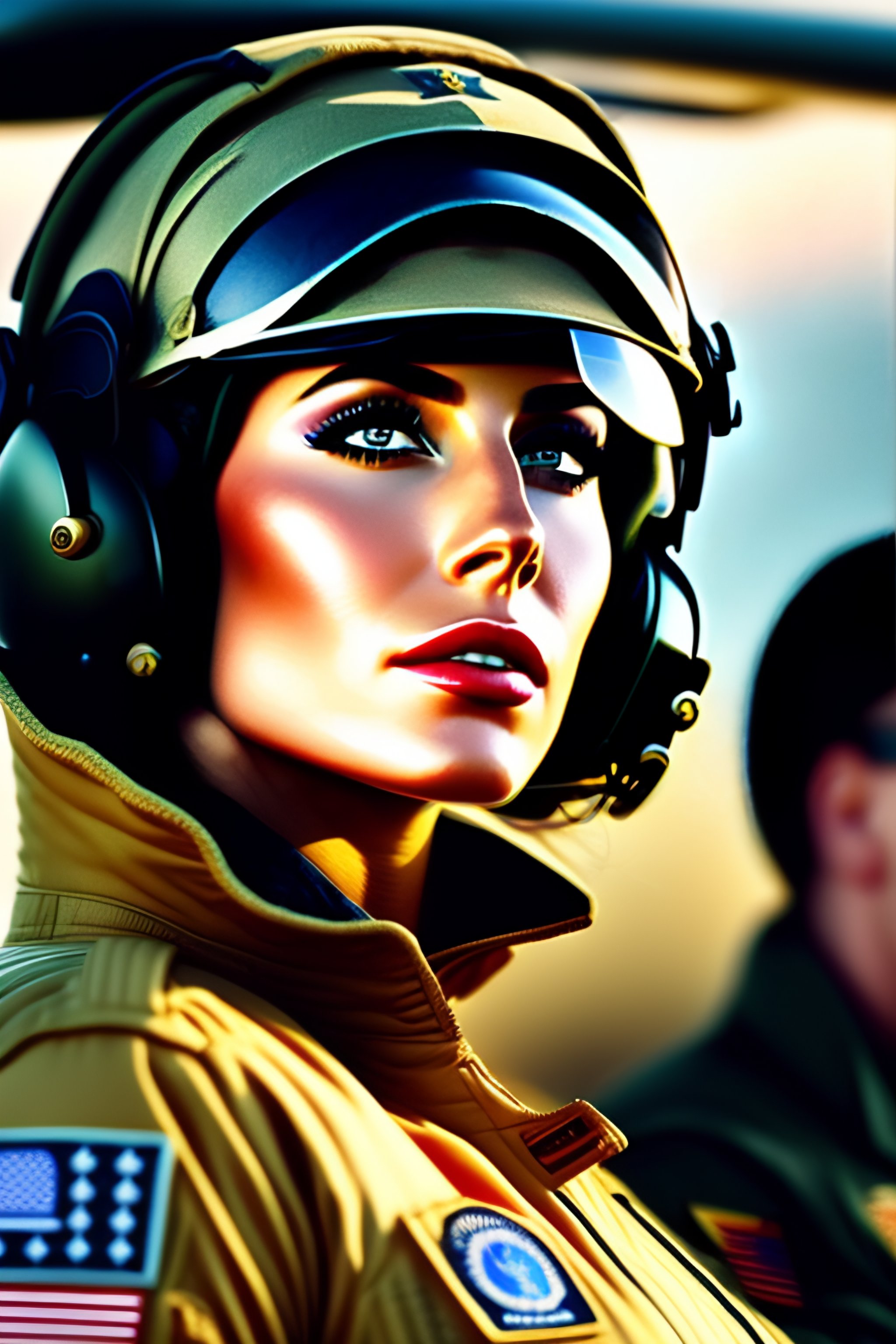 Lexica - Female aviator.top gun pilot, lady gaga