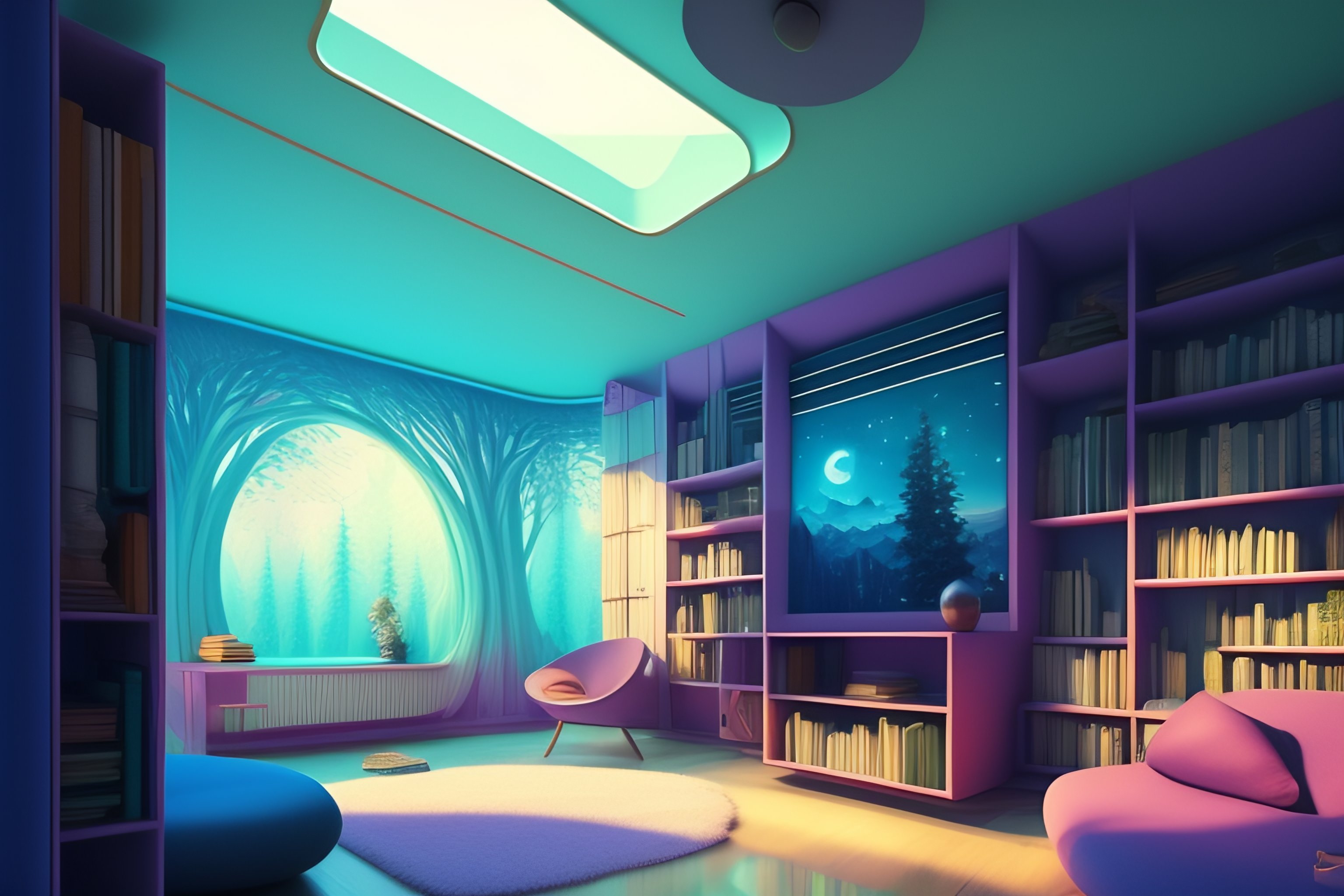 Lexica - Surreal room in the trees, the room is messy and unorganized ...