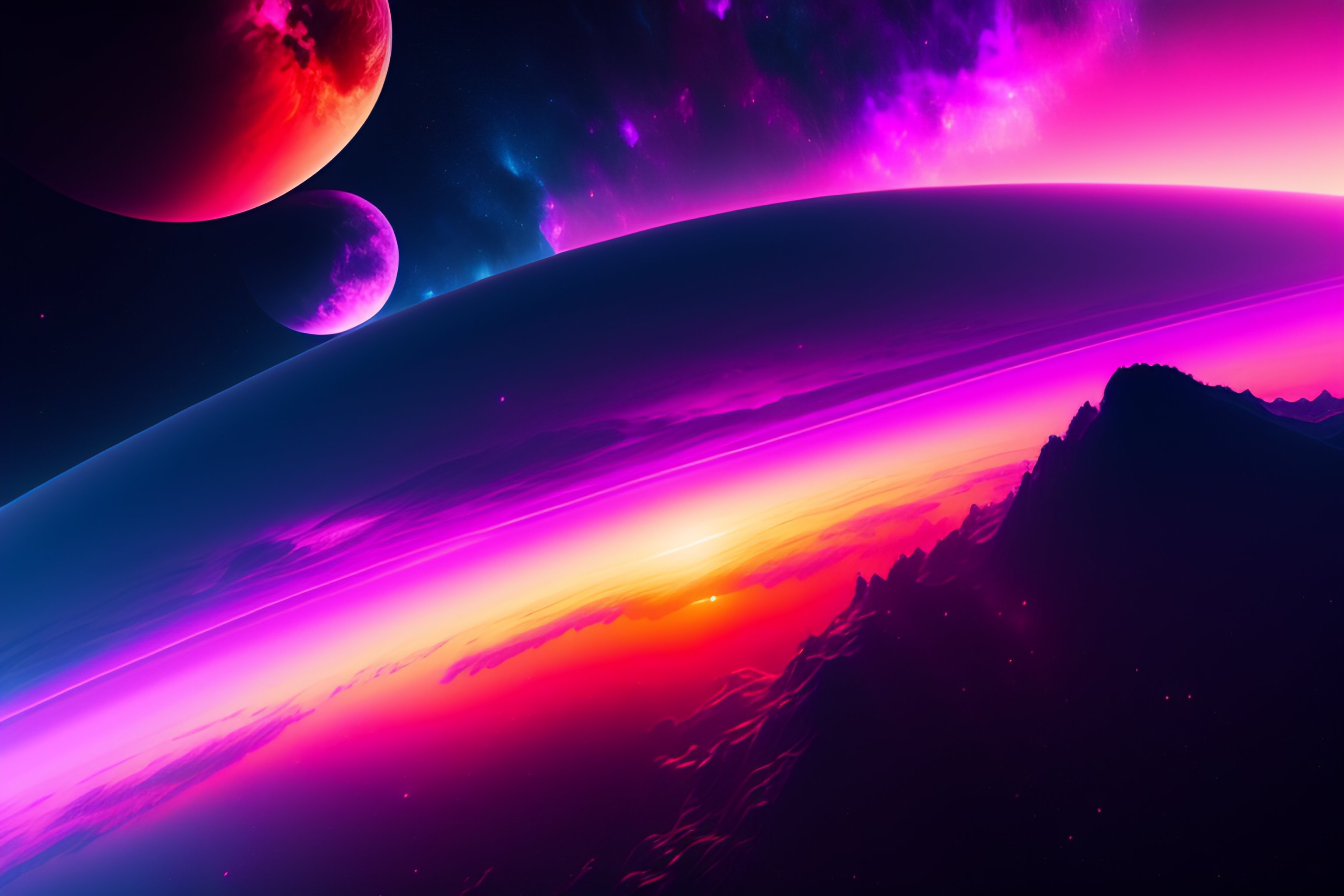 Lexica - Space, singularity, many pink color, many purple color ...