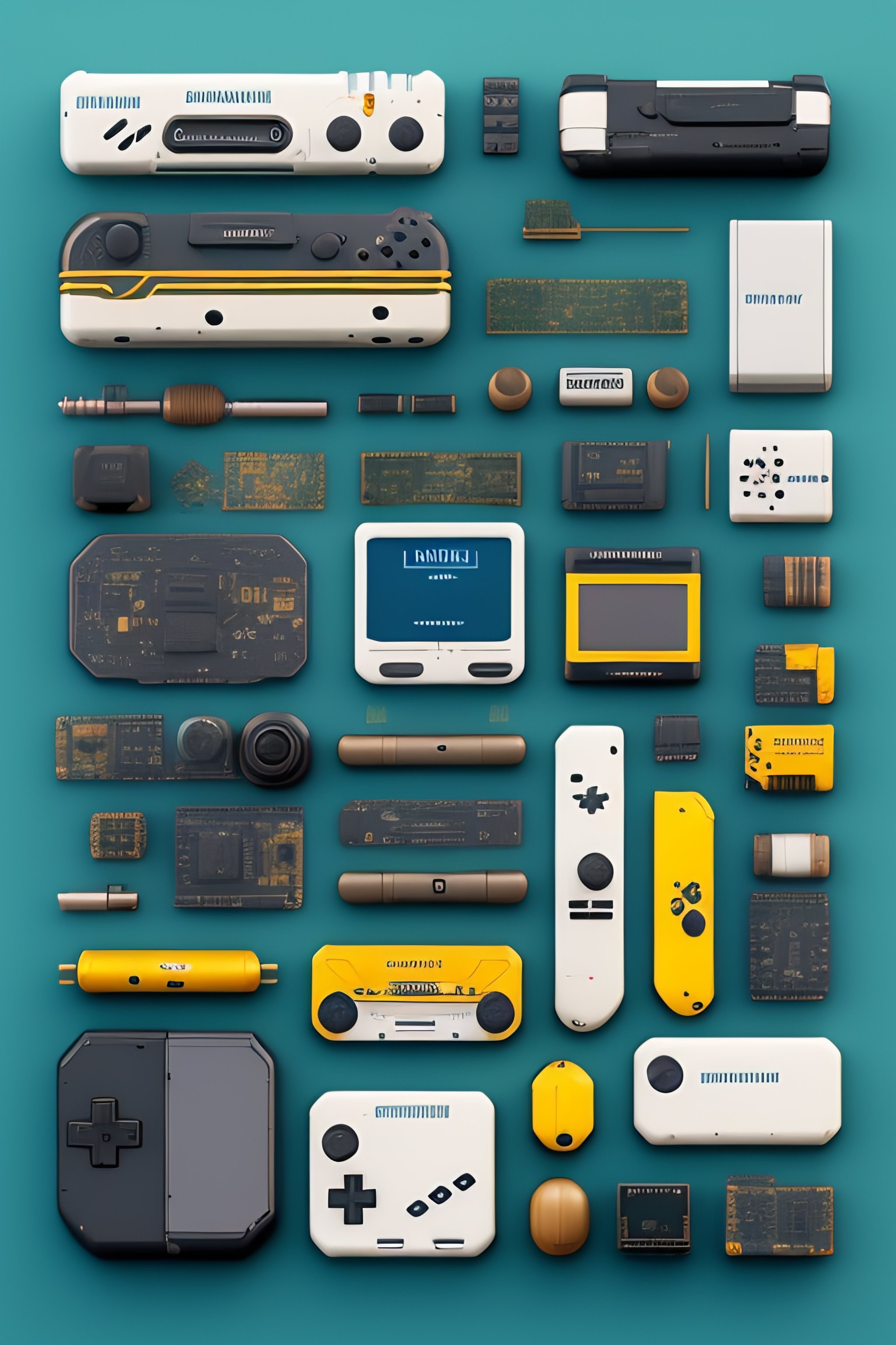 Lexica - Game boy, Costumes and props, Knolling, Knolling layout ...