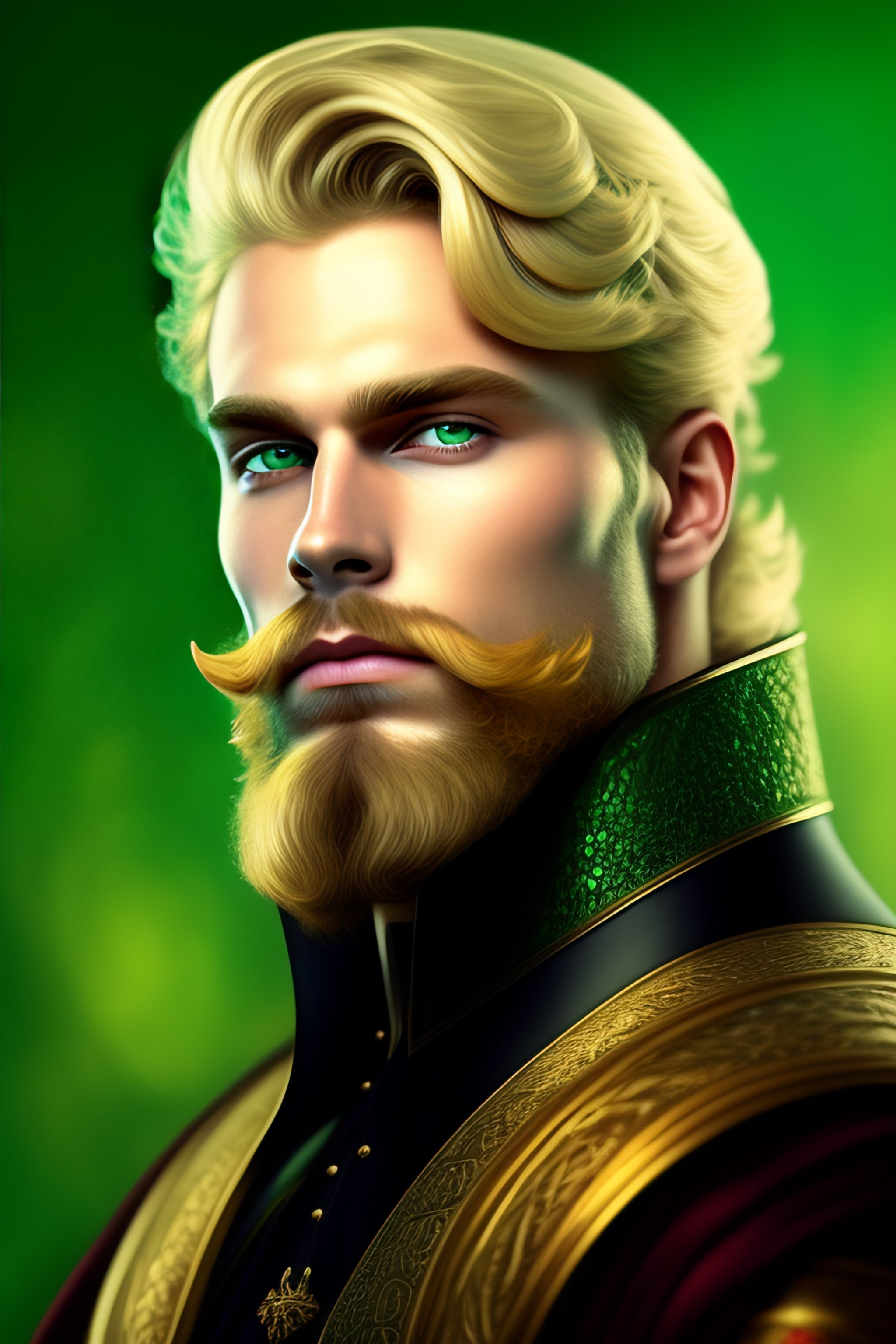 Lexica - Blond man with green eyes human prince of the victorian ...