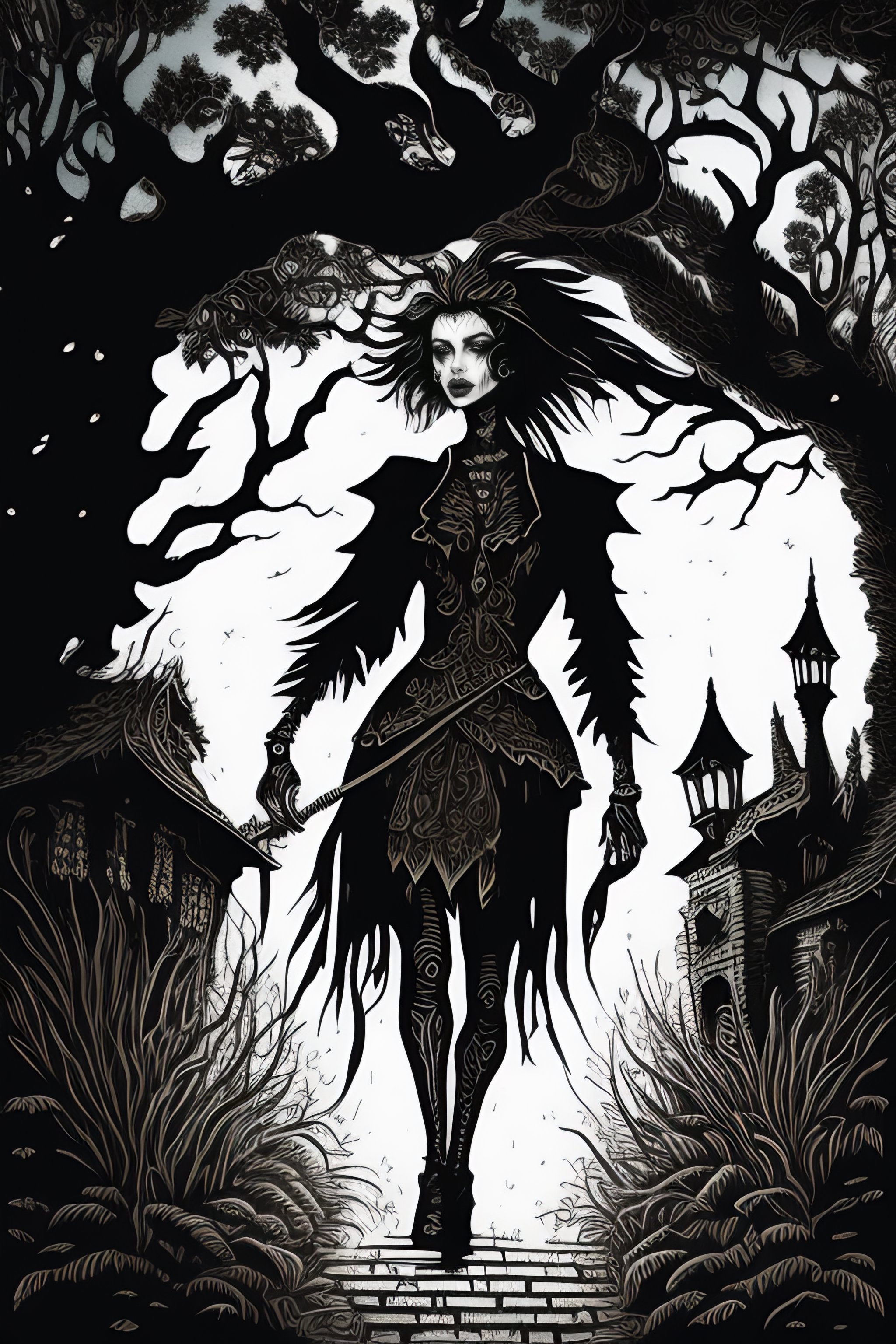 Lexica - Voodoo zombie witch, zombies marching towards a castle, fog ...