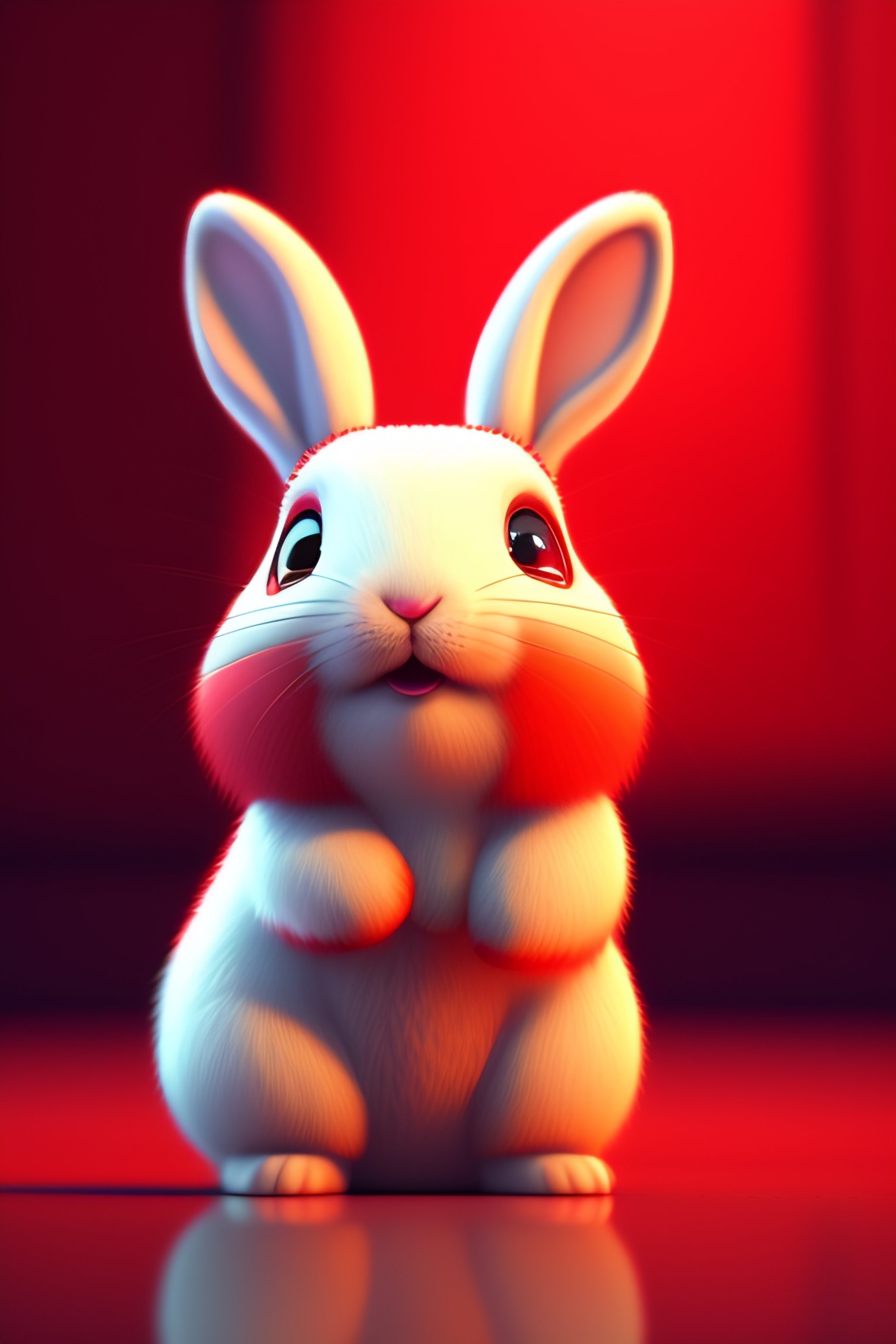 Lexica - Cute adorable little furry bunny waving at me and happy ...