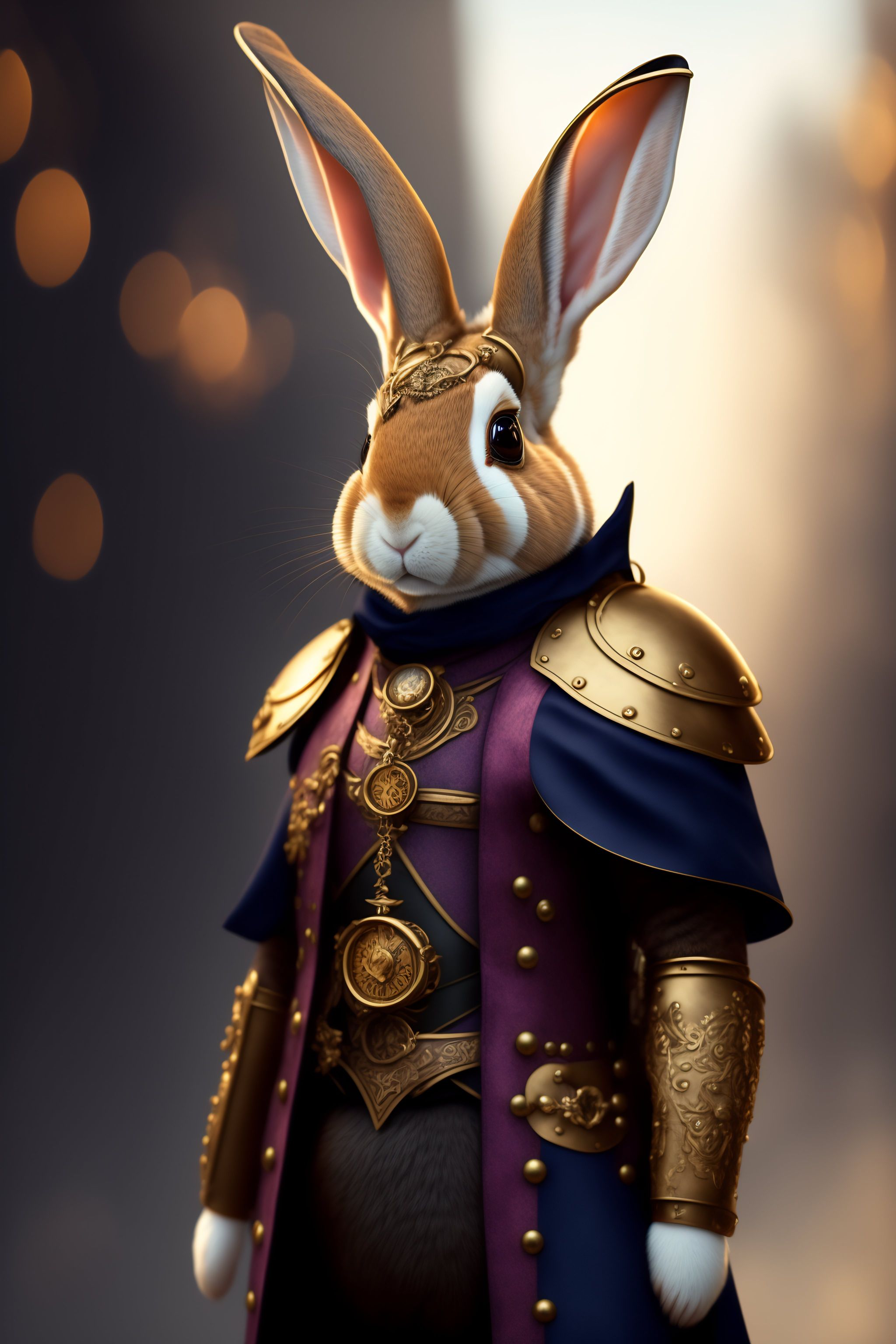 Lexica - A rabbit wearing steampunk armor