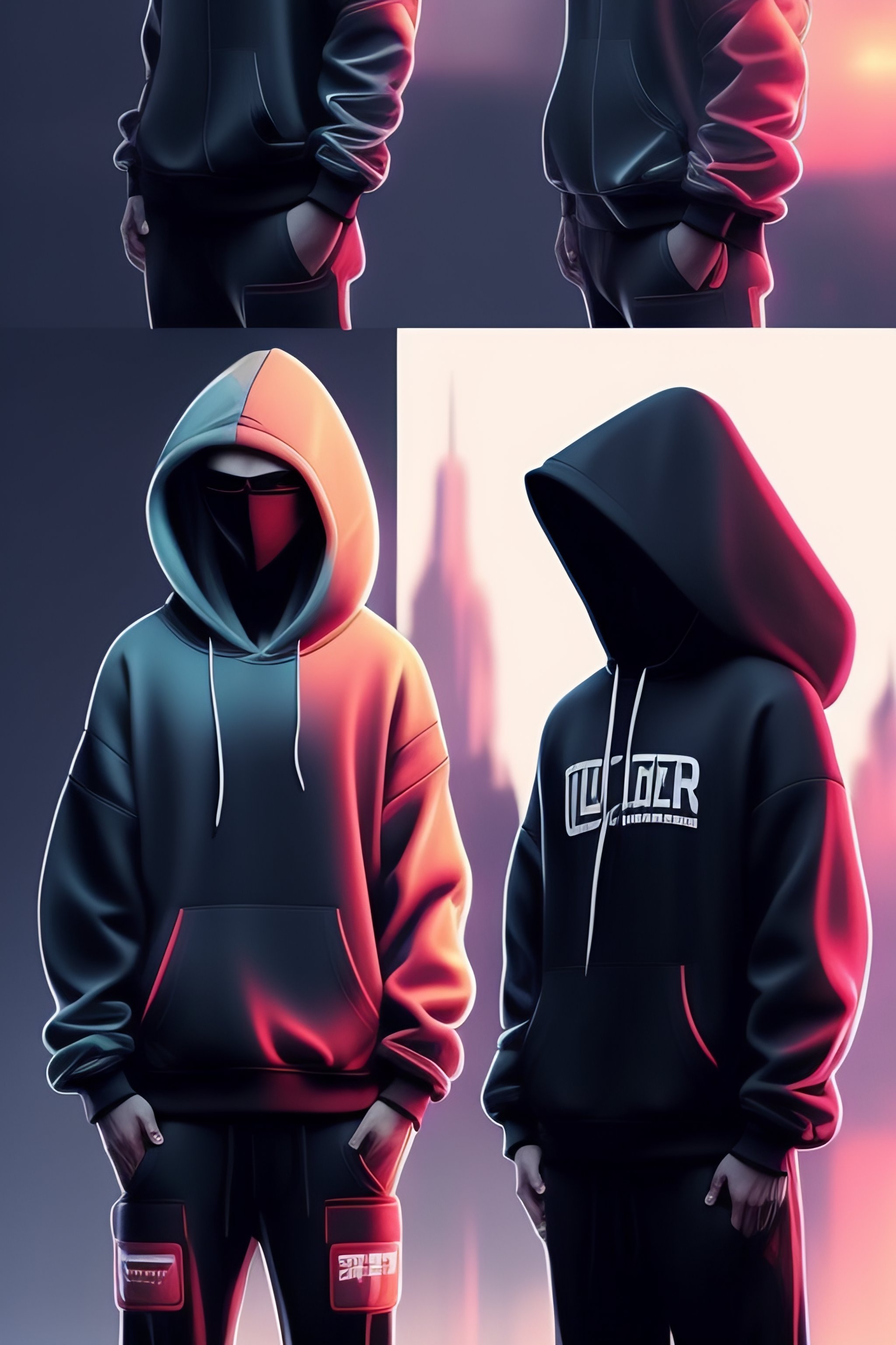 Lexica - Hoodie streetwear, concept art, a group of creepy evil ...