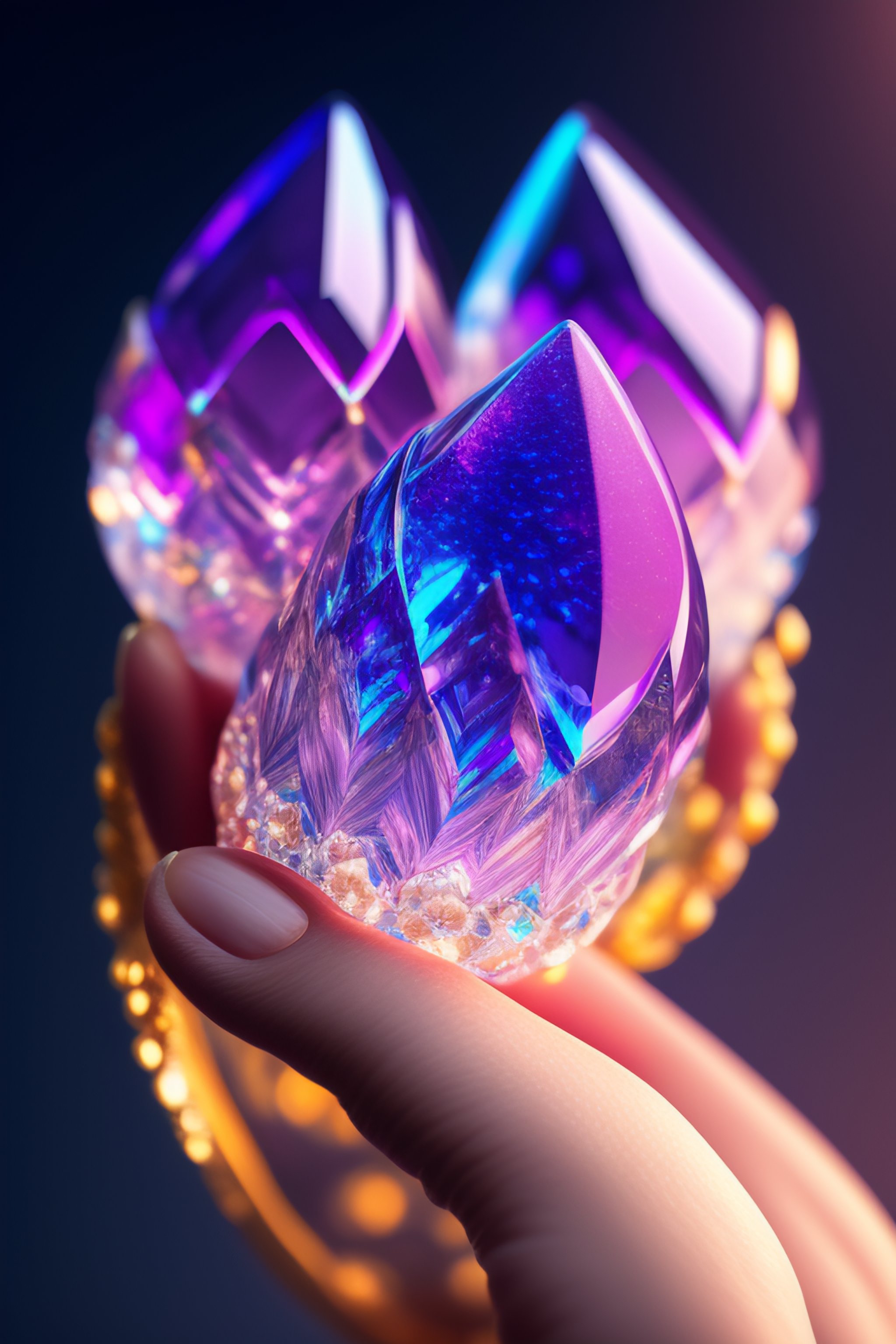 Lexica - Very beautiful crystalline hands carved from crystals and ...