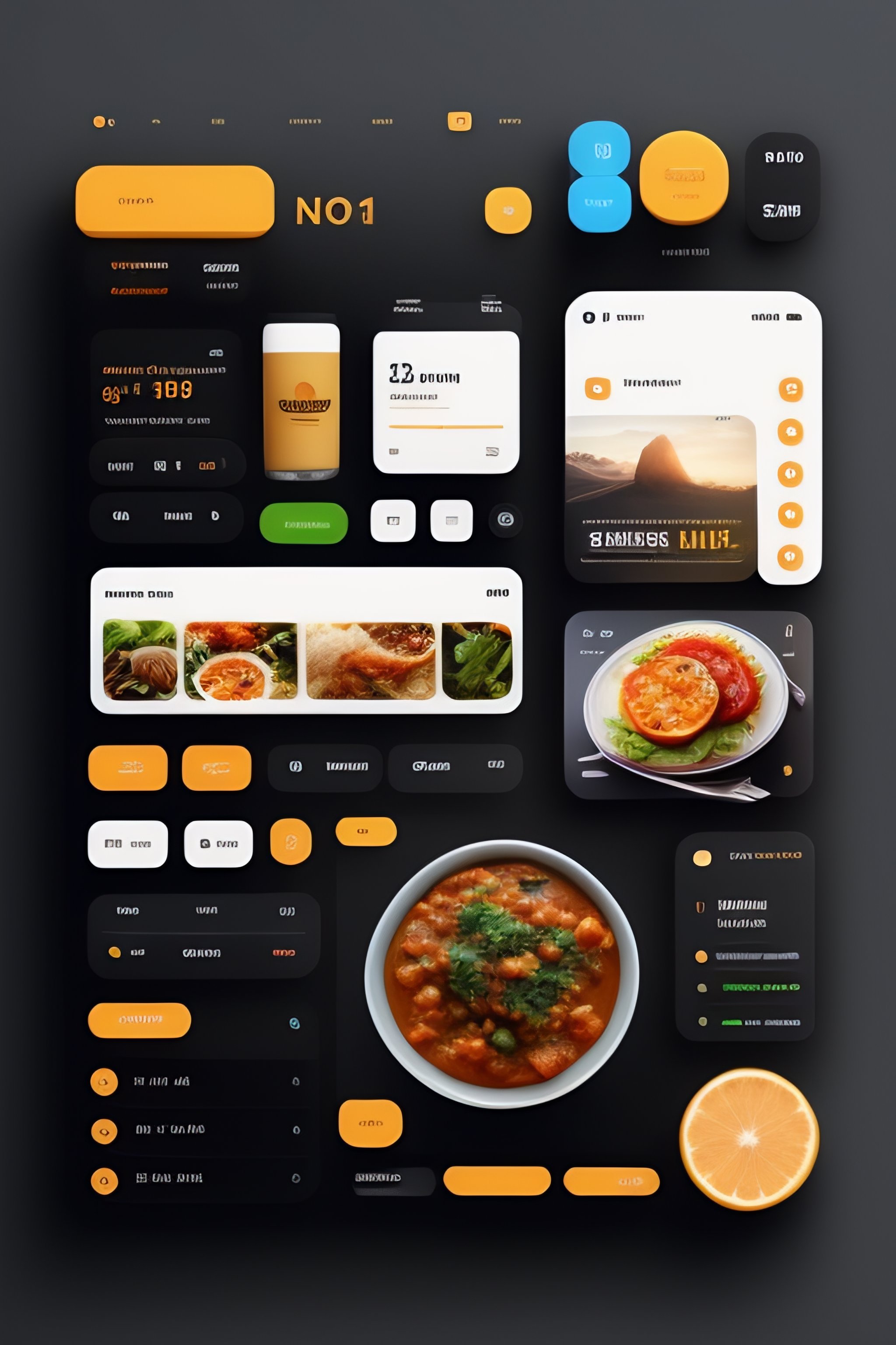 Lexica - UI design kit, food, behance, dribbble