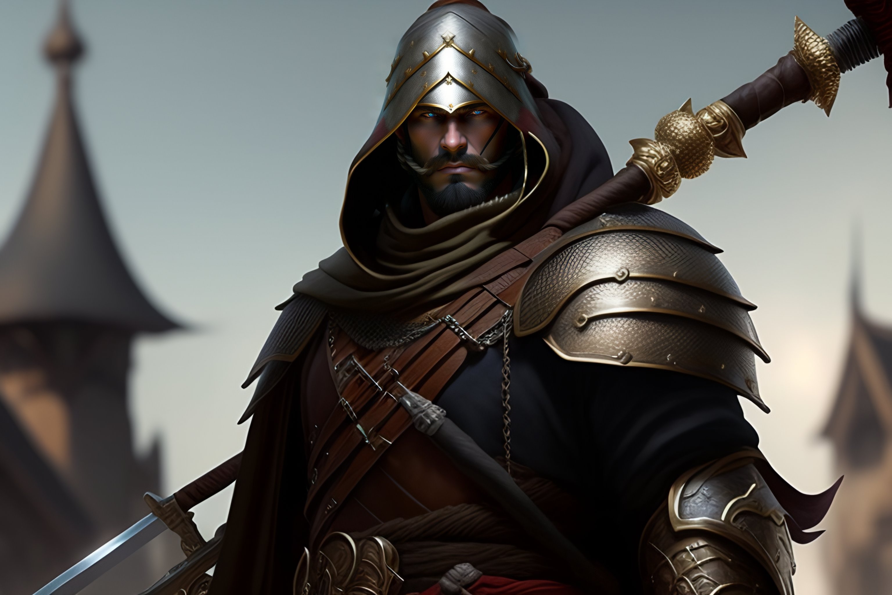 Lexica - Medieval fantasy sentry guard with big crossbow and round ...