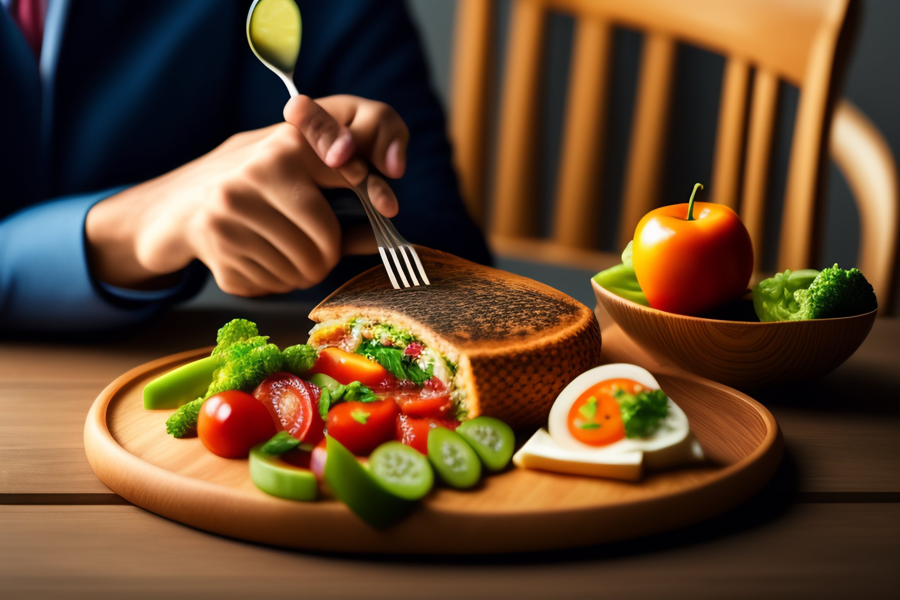 Lexica - Person eating a healthy, balanced meal