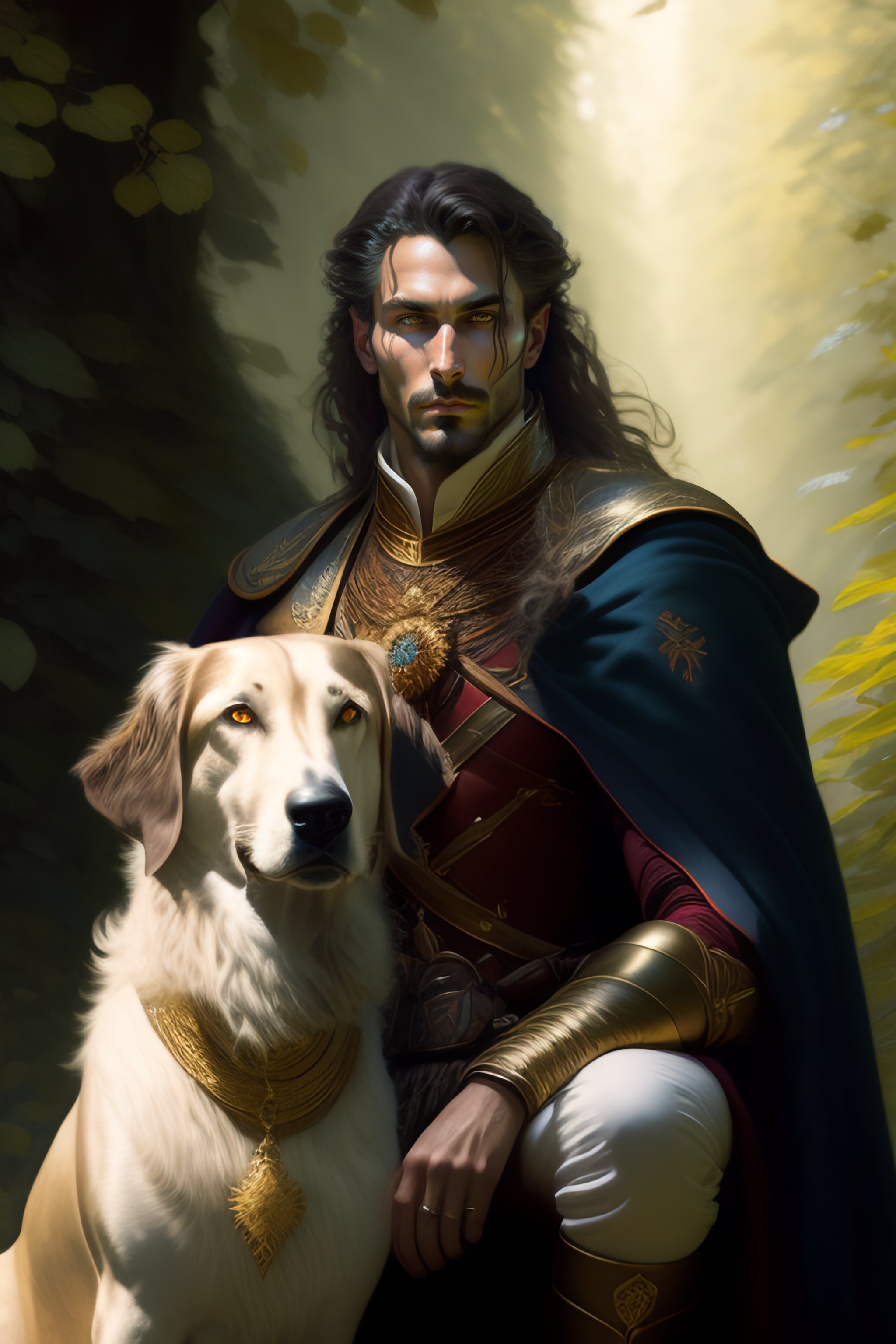 Lexica - Nerevar with a Scottish Deerhound, young, beautiful, atractive ...