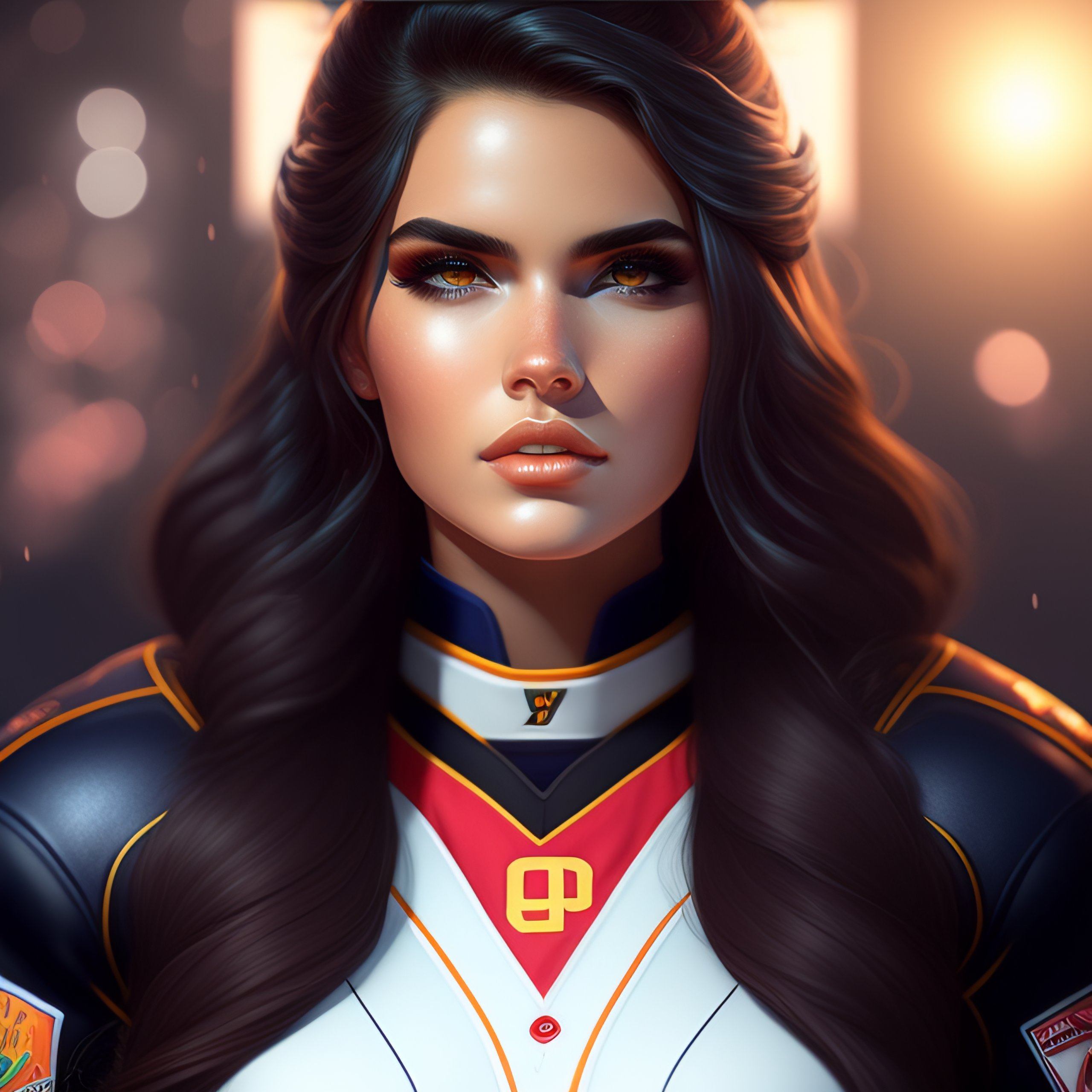 Lexica - Symmetry niece waidhofer wearing a baseball uniform, portrait ...