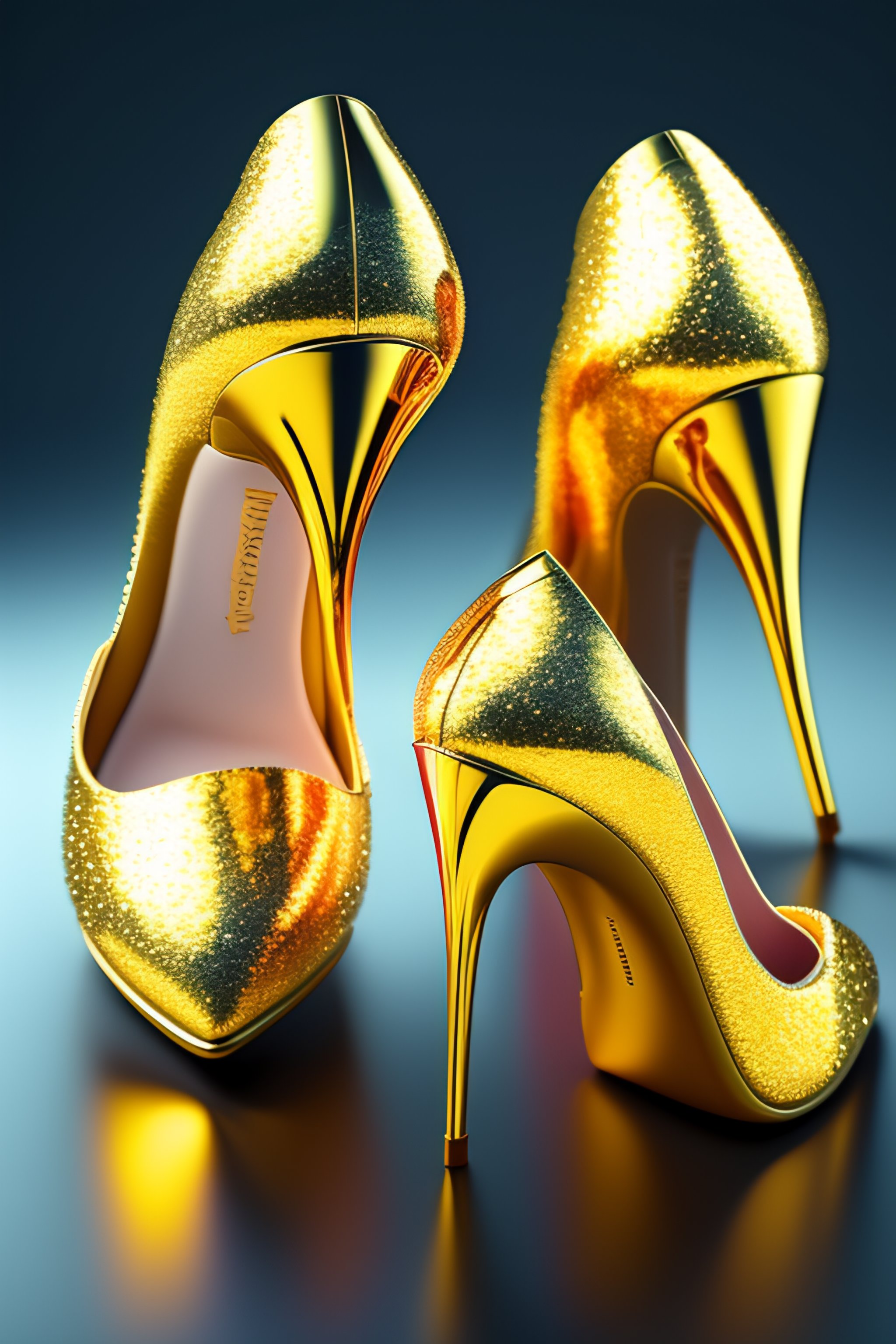 Lexica - Create a pair of women's stiletto heel shoes, two colors blue ...