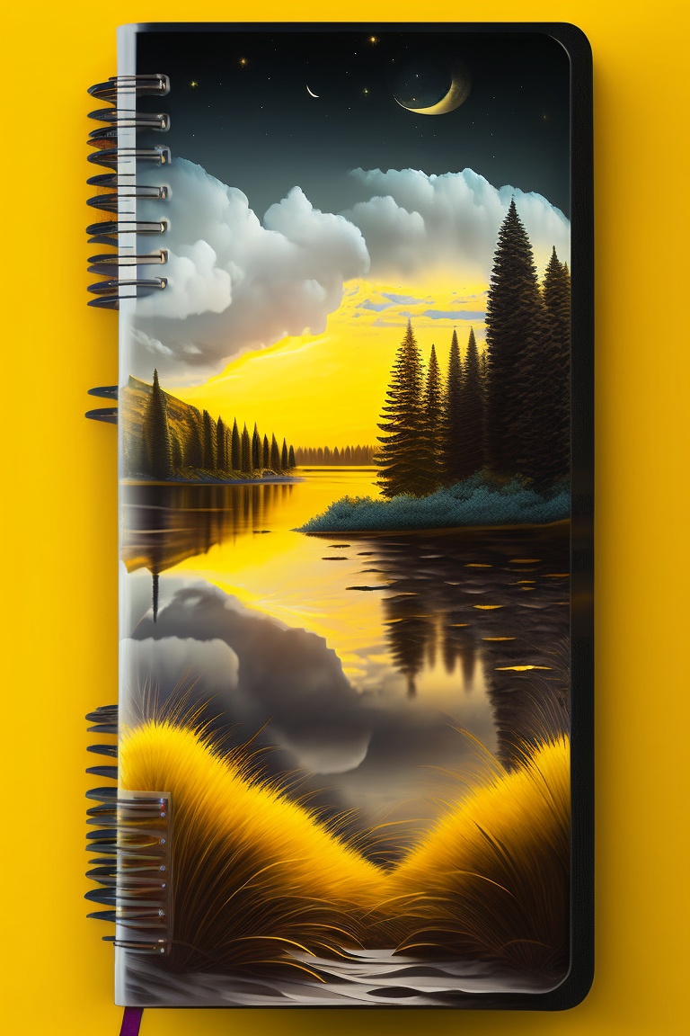 Lexica - Landscape, peaceful scene, Journal book cover, HD, Silver ...