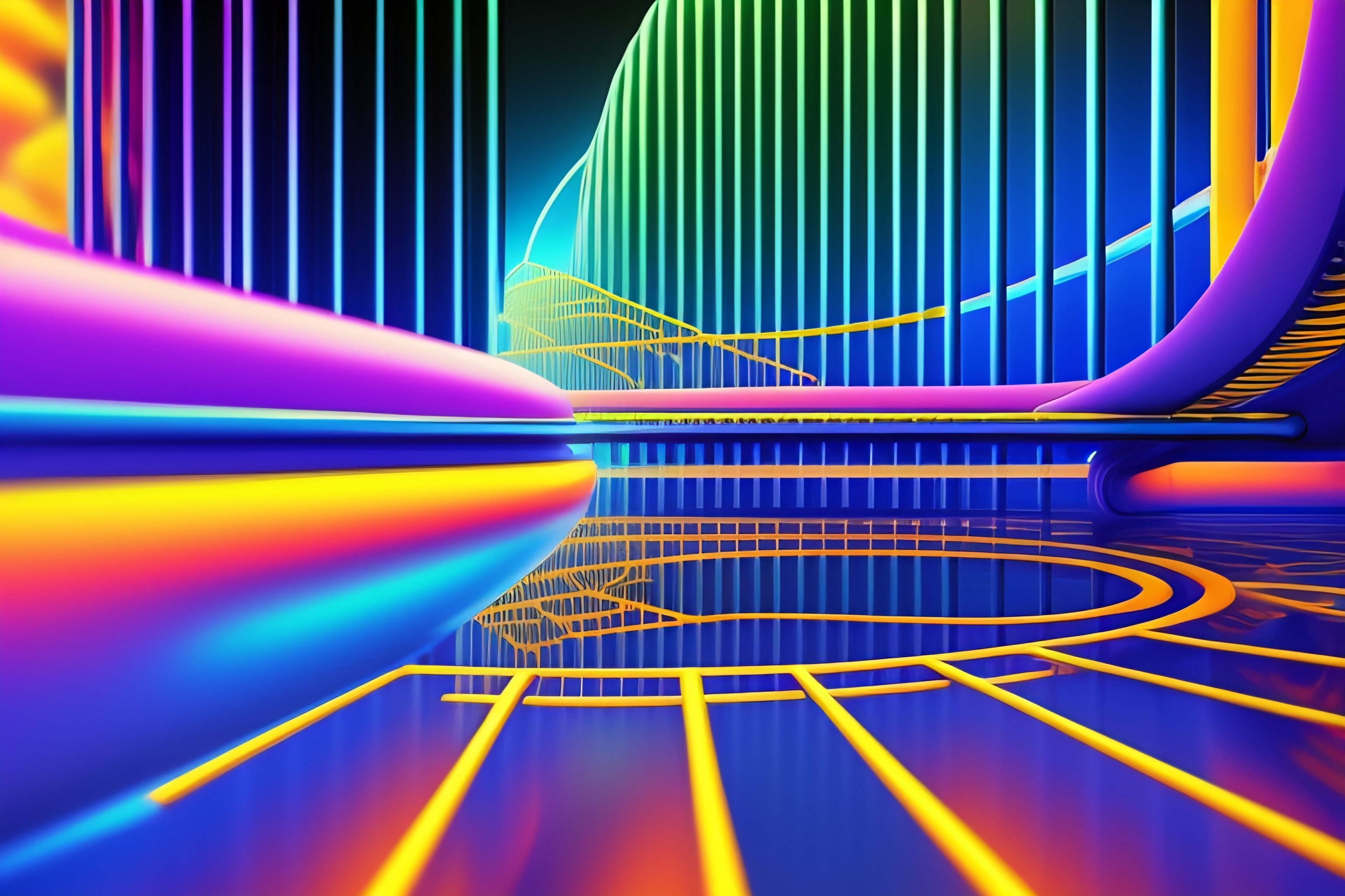 Lexica - 70s futuristic illustration of DNA in a cyberpunk setting