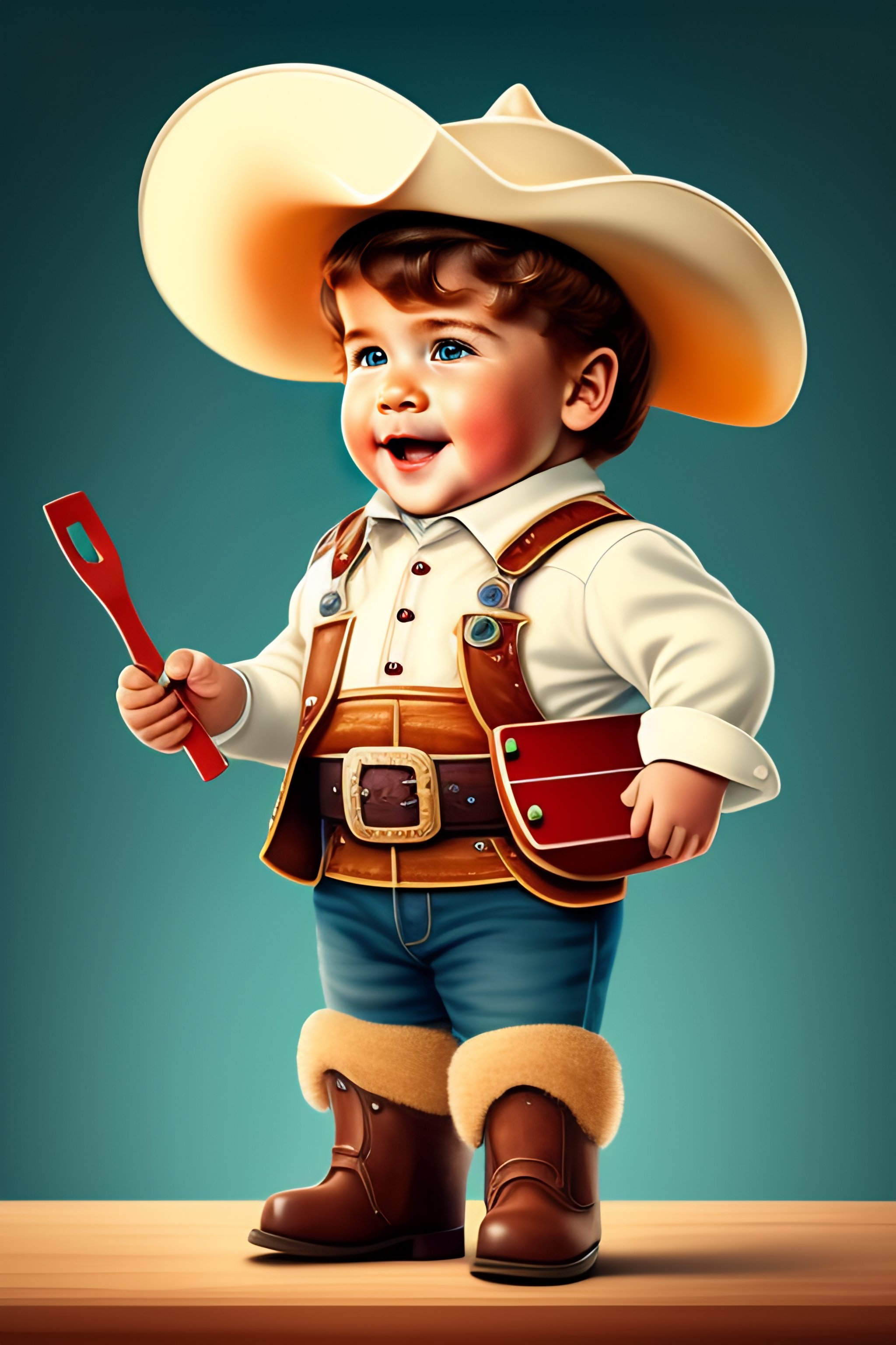Lexica - A cute marshmallow cowboy redneck illustration holding a ...