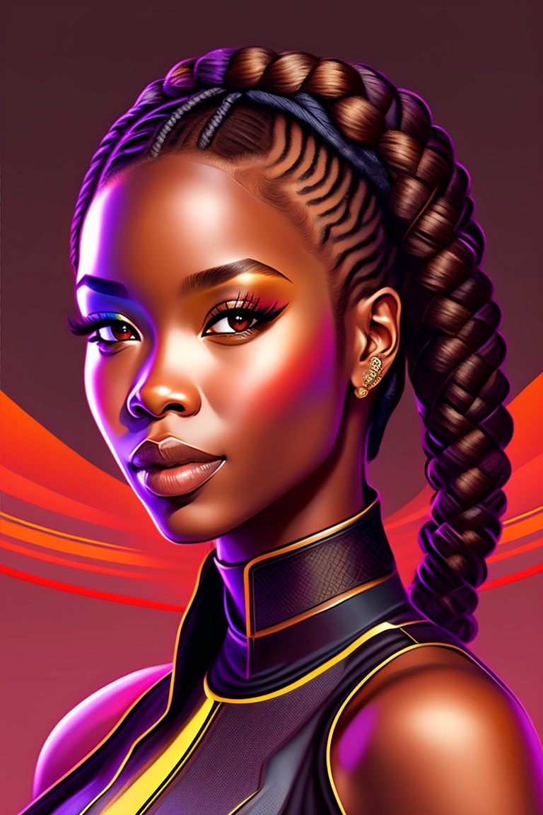 Lexica - Comic book art style portrait of an African American female ...