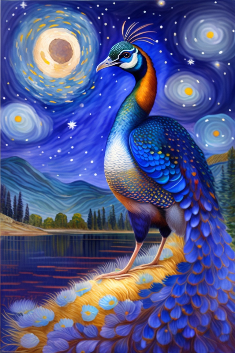 Lexica - Watercolor painting of van gogh's starry night and a very ...