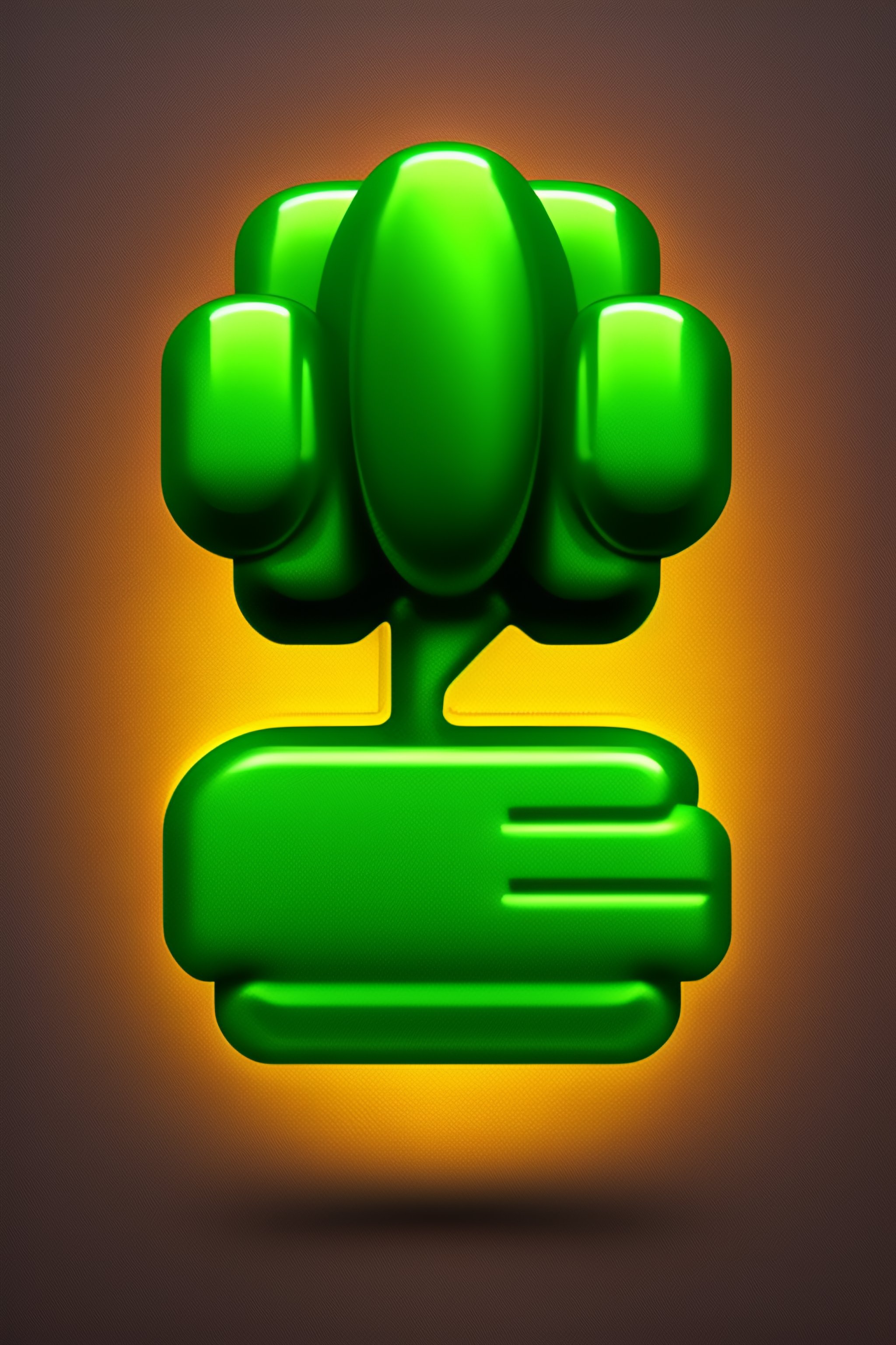 Lexica - Logo hand emoji 2d green fist