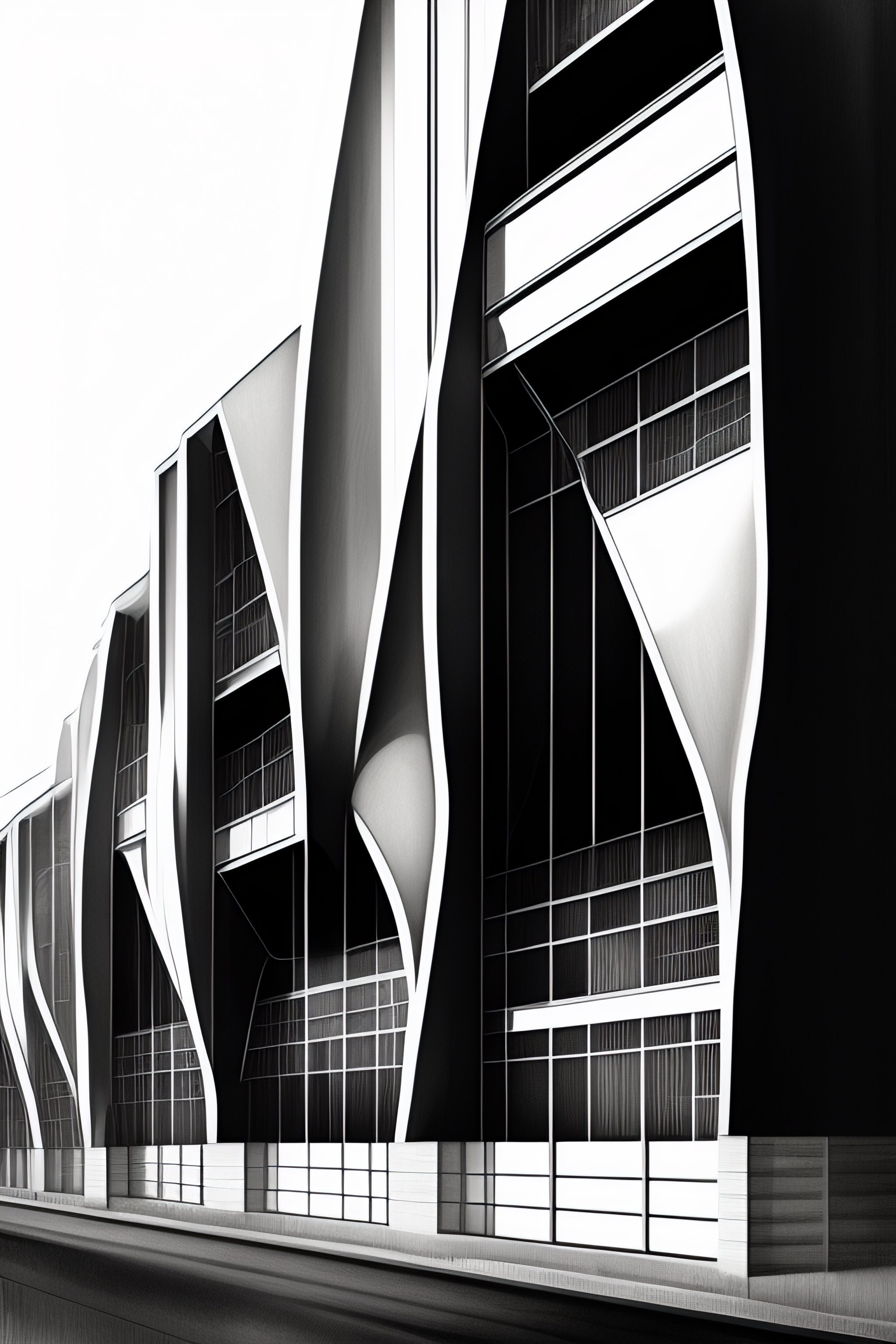 Lexica - Sketch drawing of a zipper zipping 2 buildings focusing on the ...