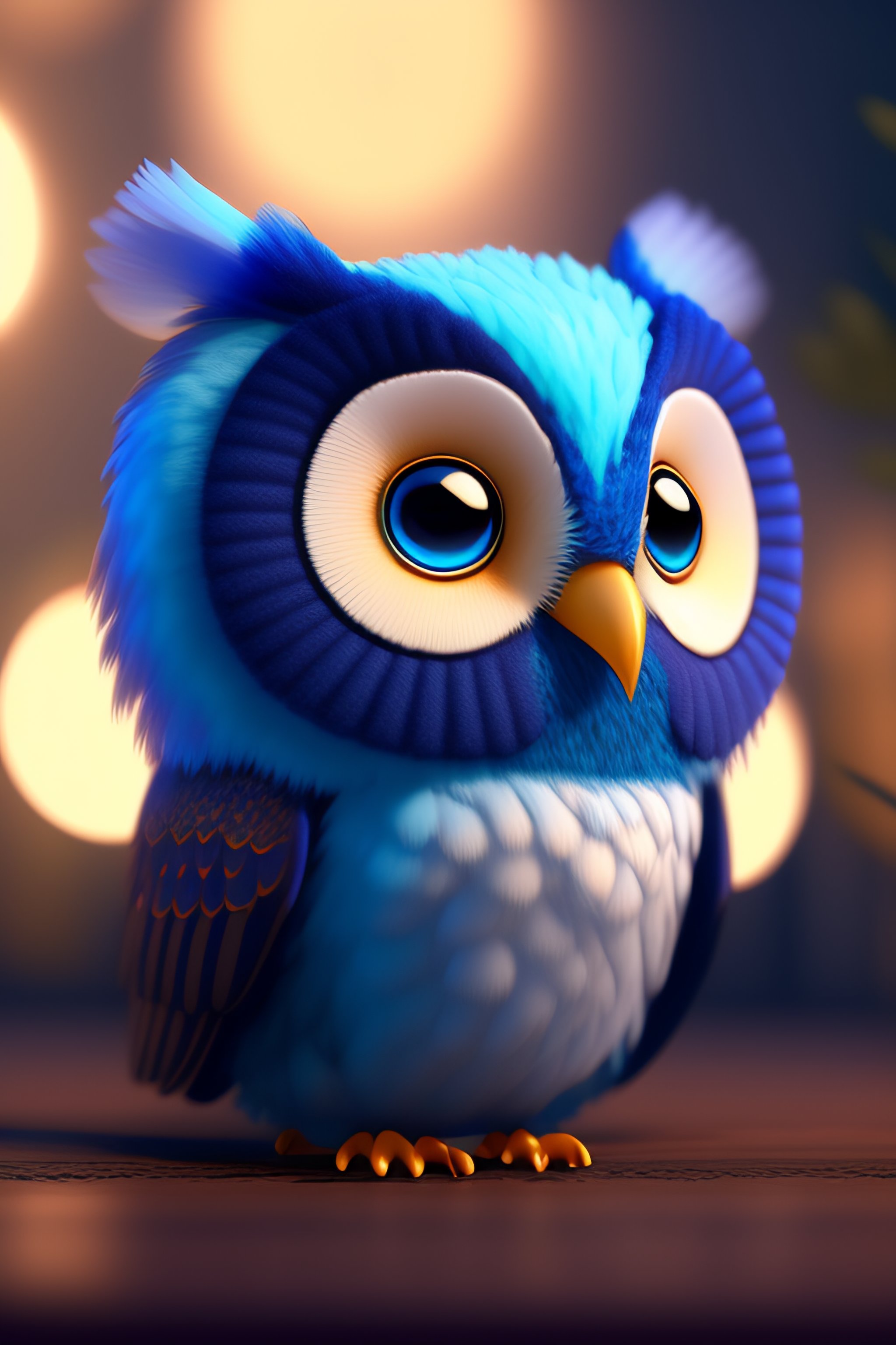 Lexica - Cute small blue owl flying unreal engine, cozy indoor lighting ...